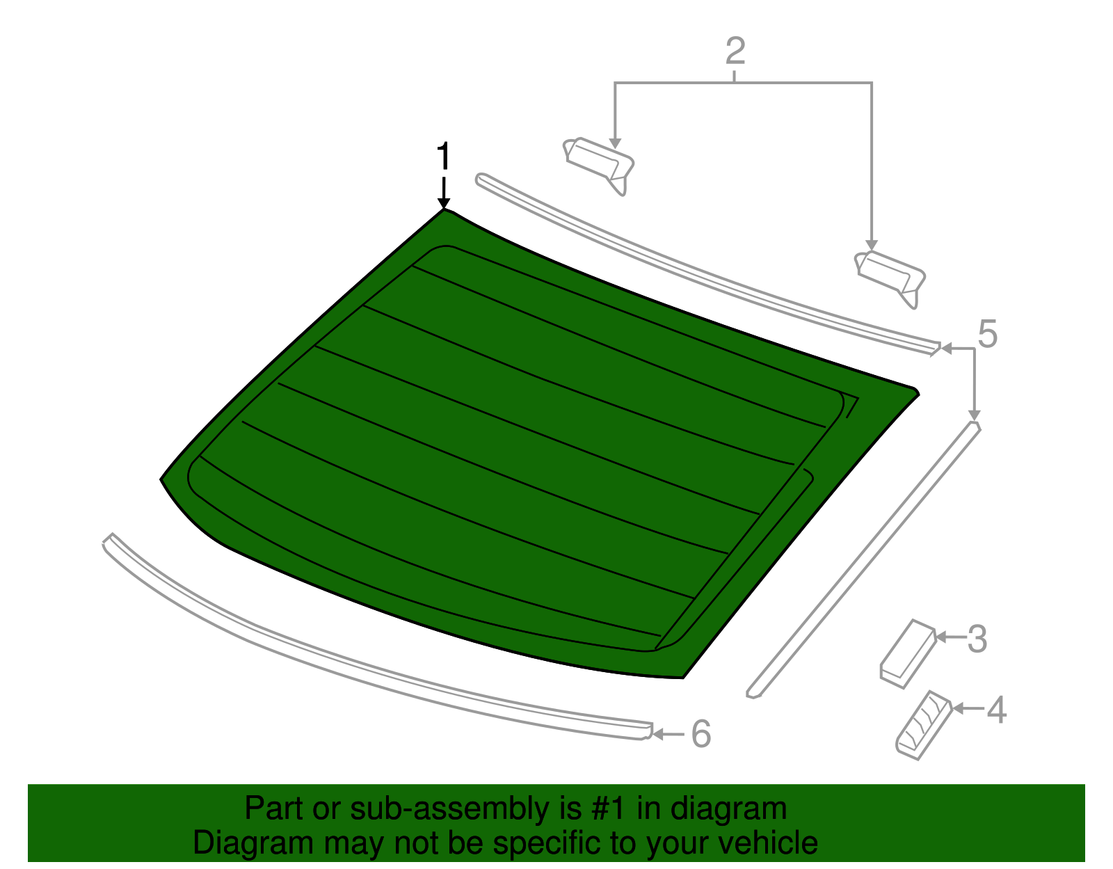 73211-T2F-A11 - Back Glass 2013-2017 Honda Accord | Honda Parts Online