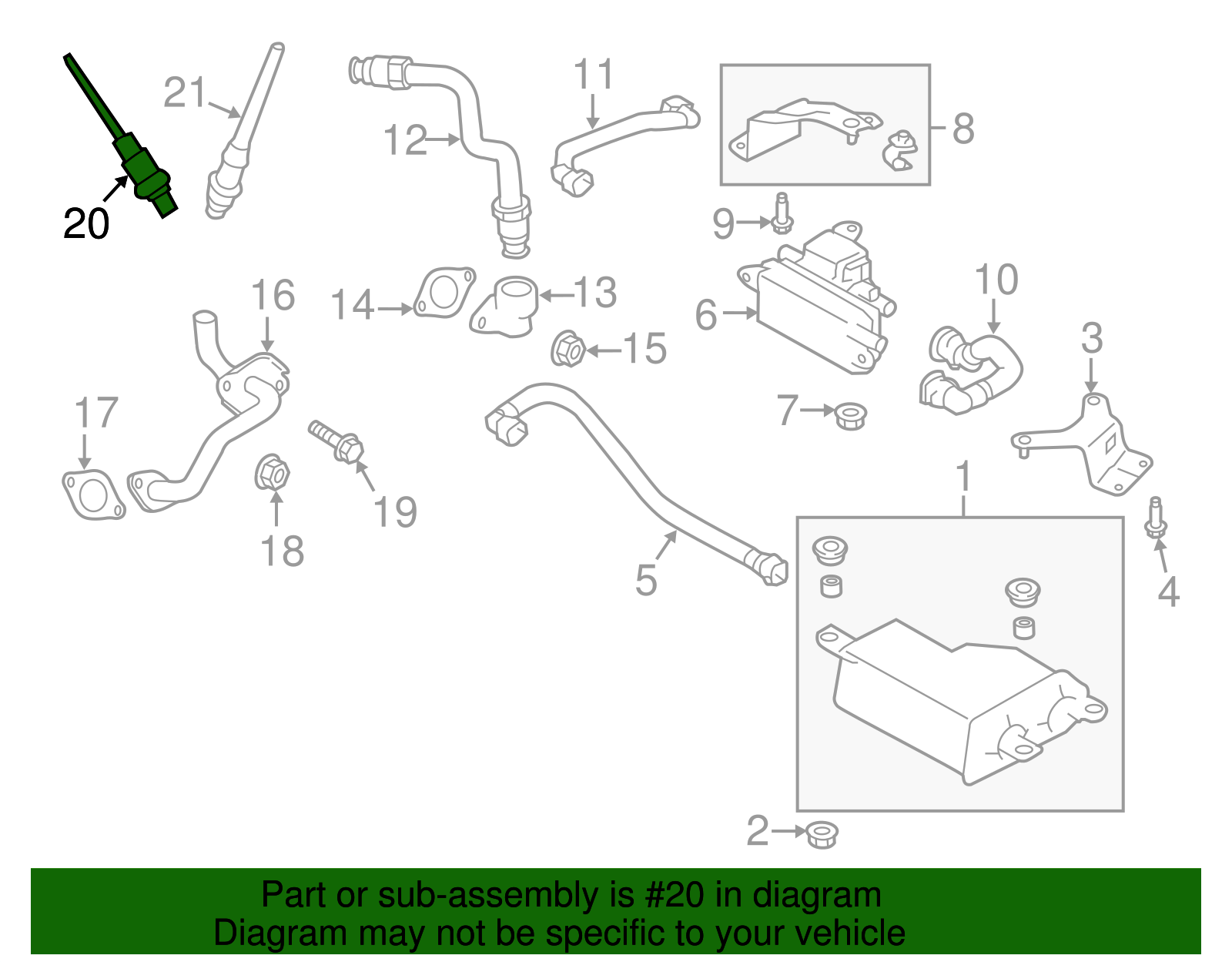 2017-2018 Subaru Forester Oxygen Sensor 22641AA710 | Subaru Parts Guys