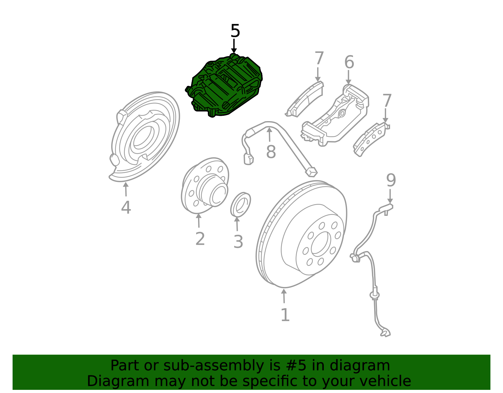 2007-2020 GM Rear Passenger Side Disc Brake Caliper Assembly 86785192 ...