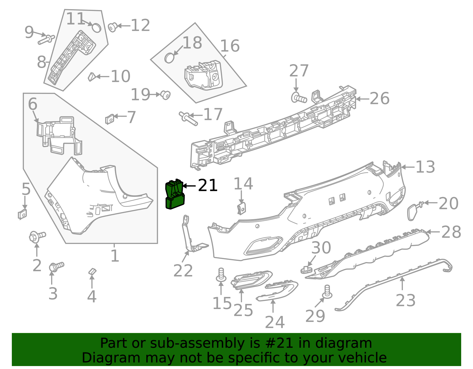 2020-2025 Buick Encore GX Rear Bumper Lower Fascia Bracket 42746831 ...