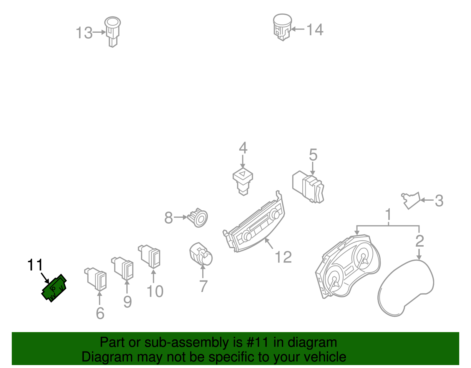 2013-2023 Nissan Display Switch 25273-3TA0A | My Nissan Part