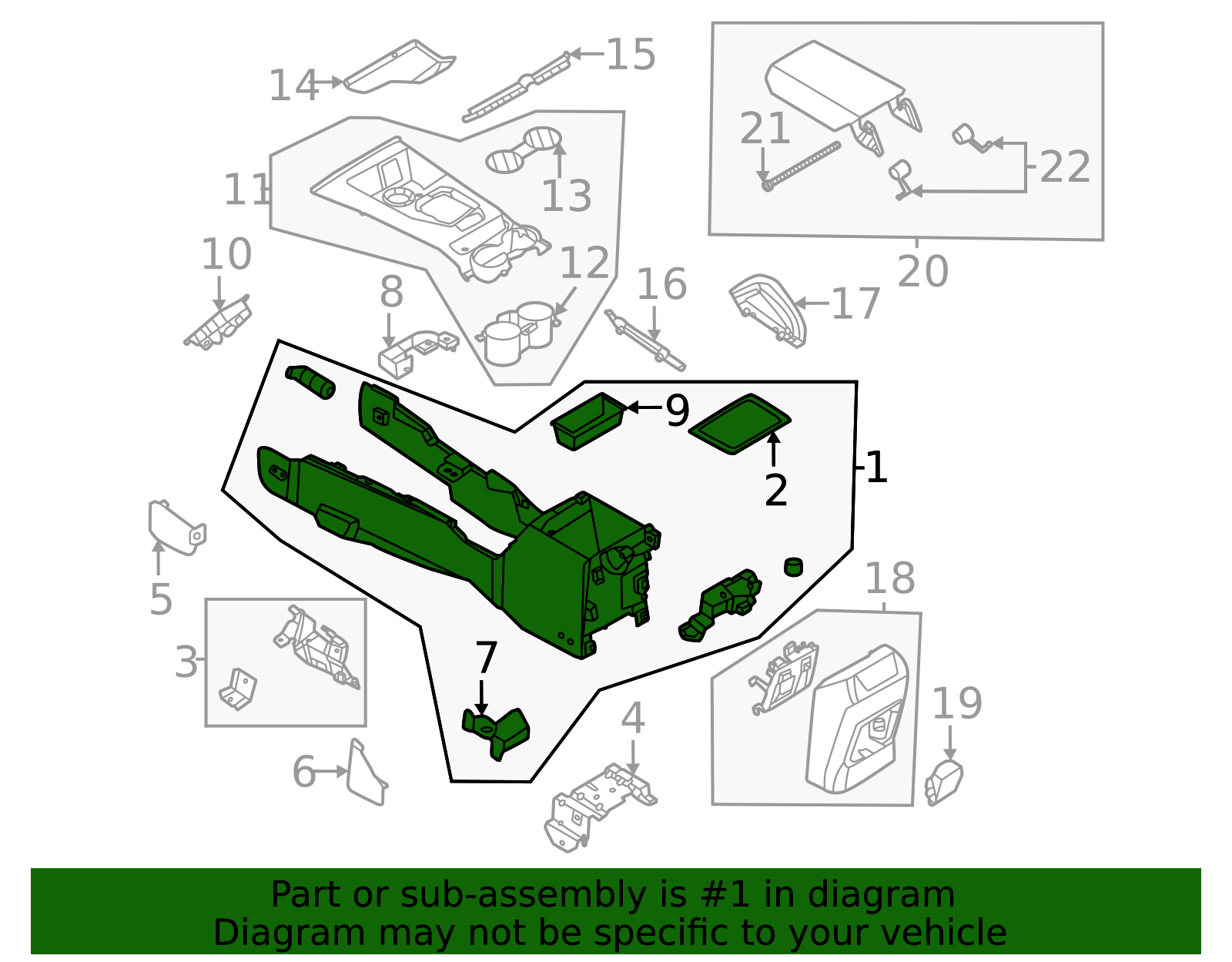 Center Console M2DZ-78045A36-AB | Awesome Parts Ford