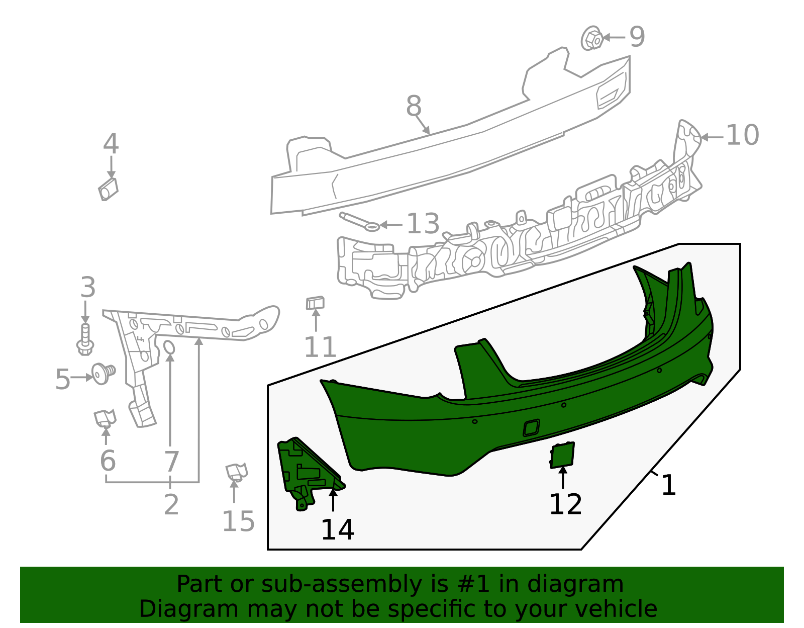 2020-2025 Cadillac CT4 (Replaces 84824302) Primed Rear Bumper Upper ...