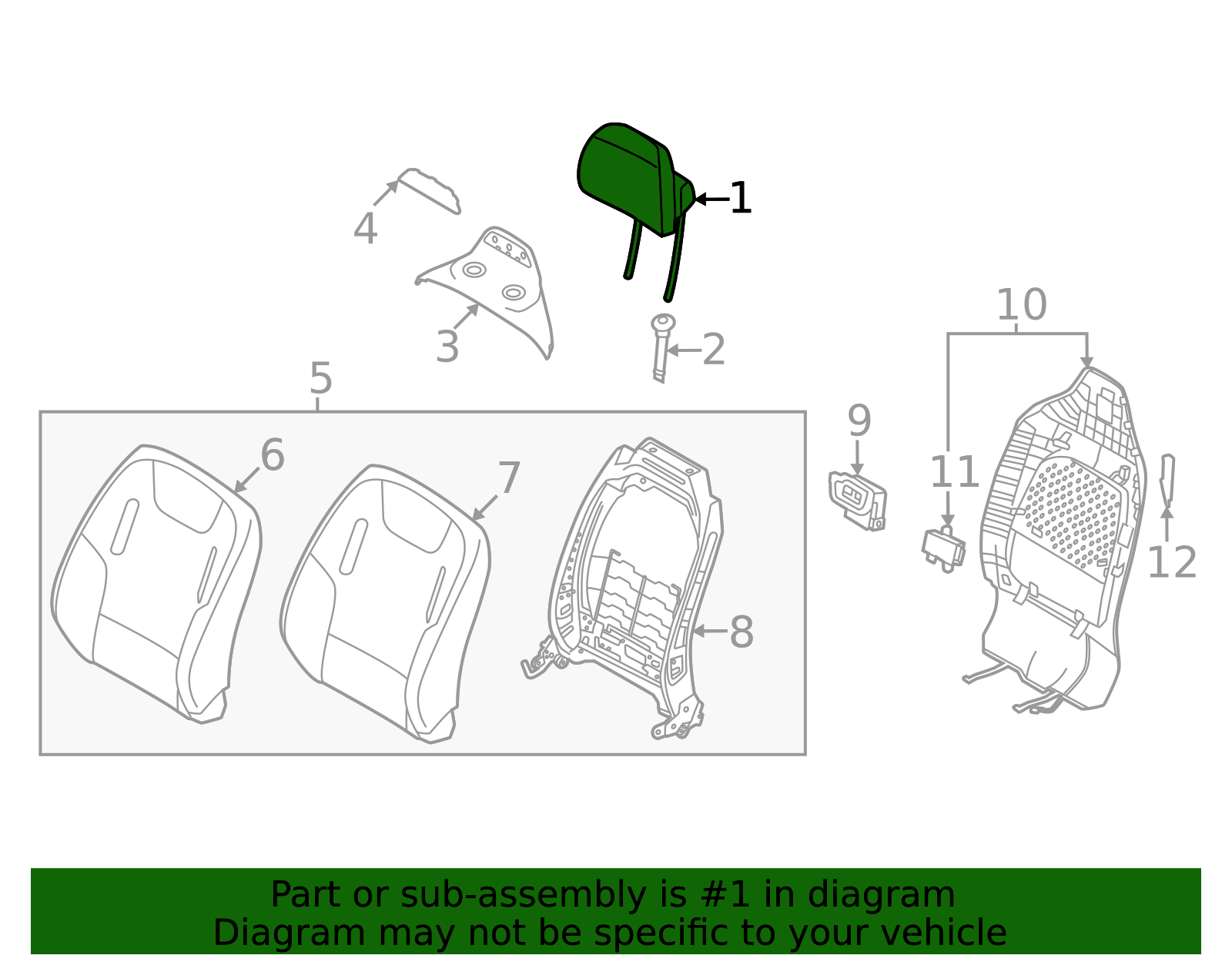2022 Kia EV6 Headrest 88700-CV070CWM | QuirkParts