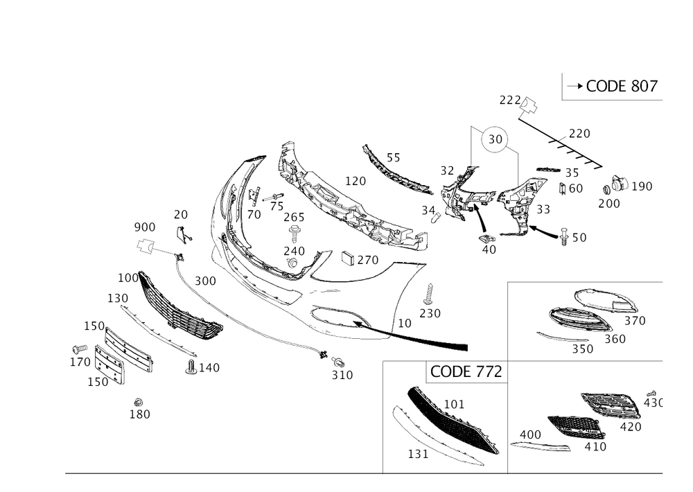 222-885-09-65 - 2015-2020 Mercedes-Benz - Basic Carrier, Bumper | Buy ...