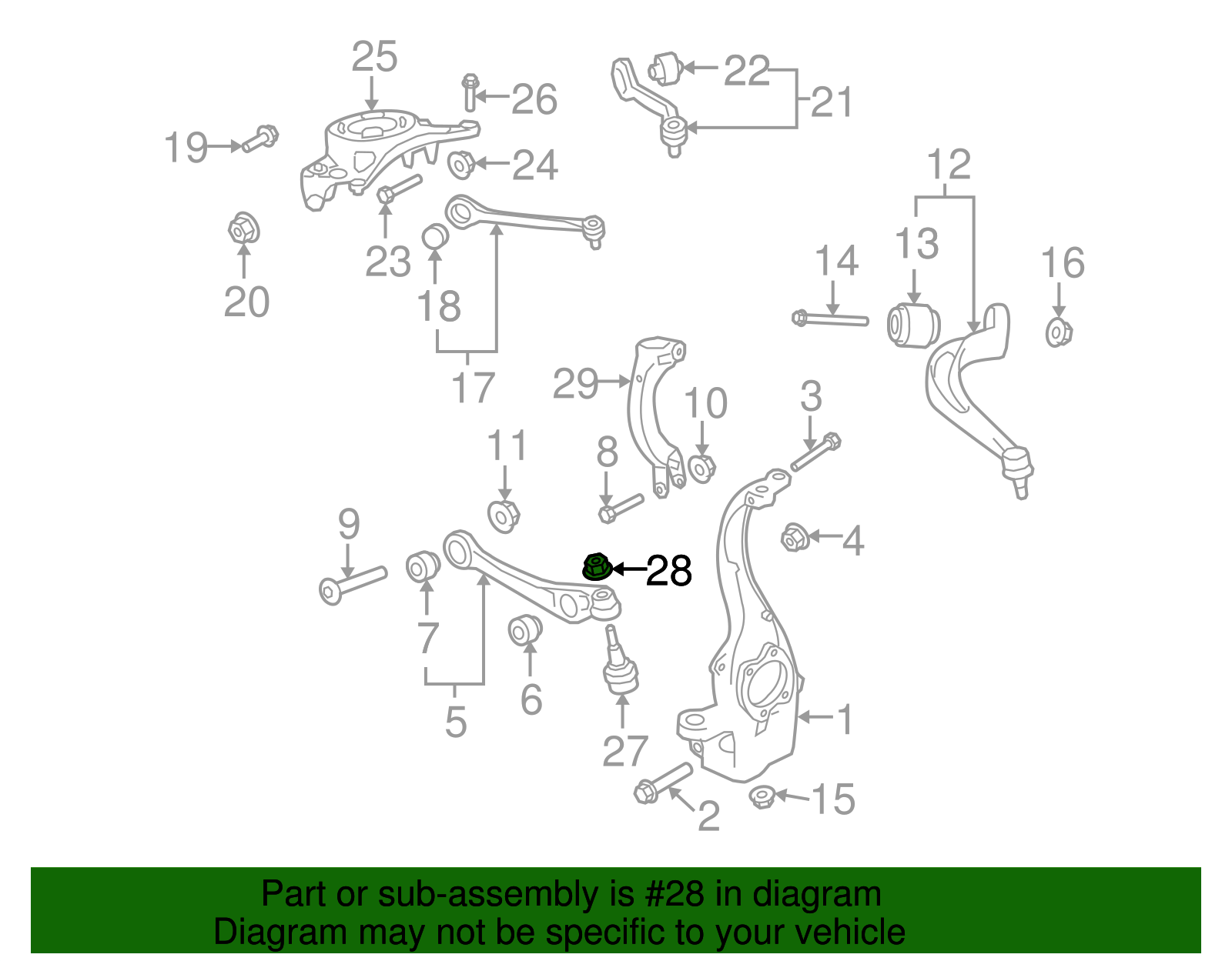 2010-2017 Audi Lower Ball Joint Lock Nut WHT-004-898 | Audi USA Parts