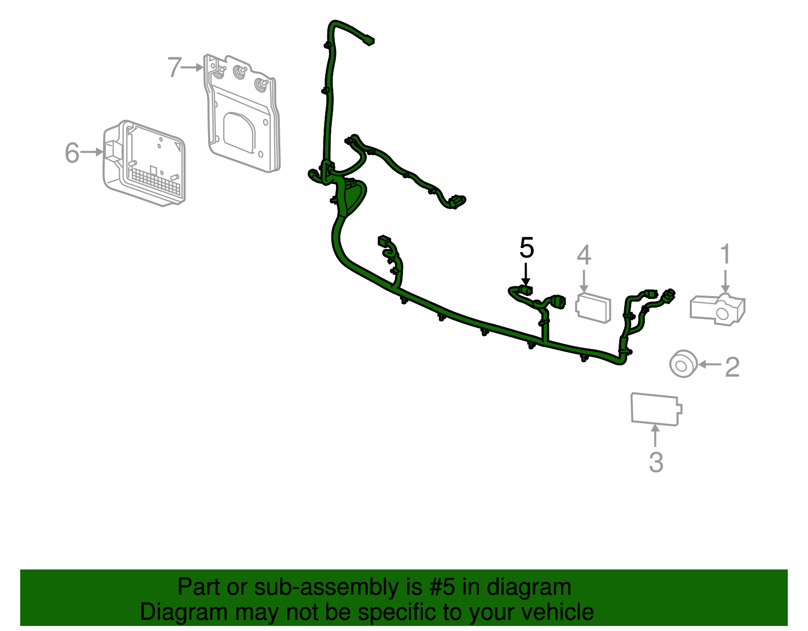 2017-2020 Cadillac Front Object Alarm Sensor Wiring Harness 84258629 GM ...