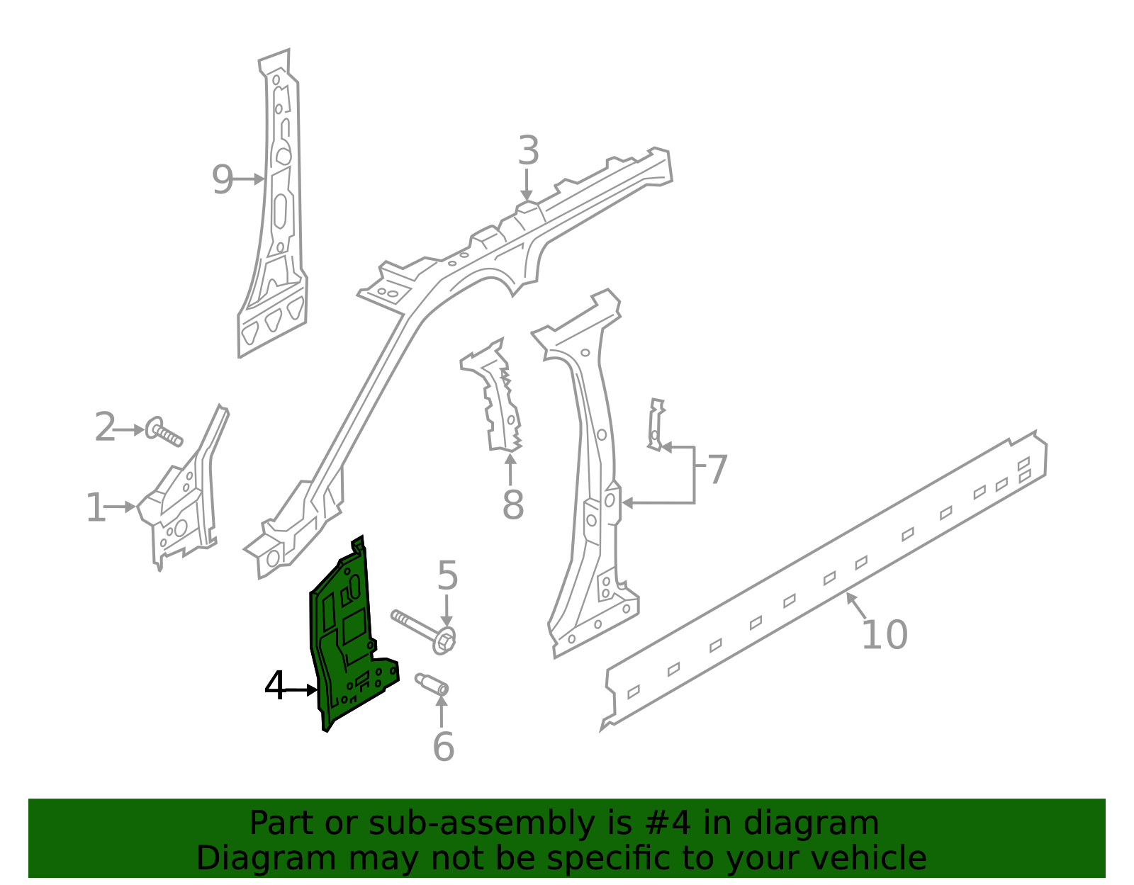 Genuine OEM Ford Part - Reinforcement A Pillar LC5Z-7802543-A | Genuine ...
