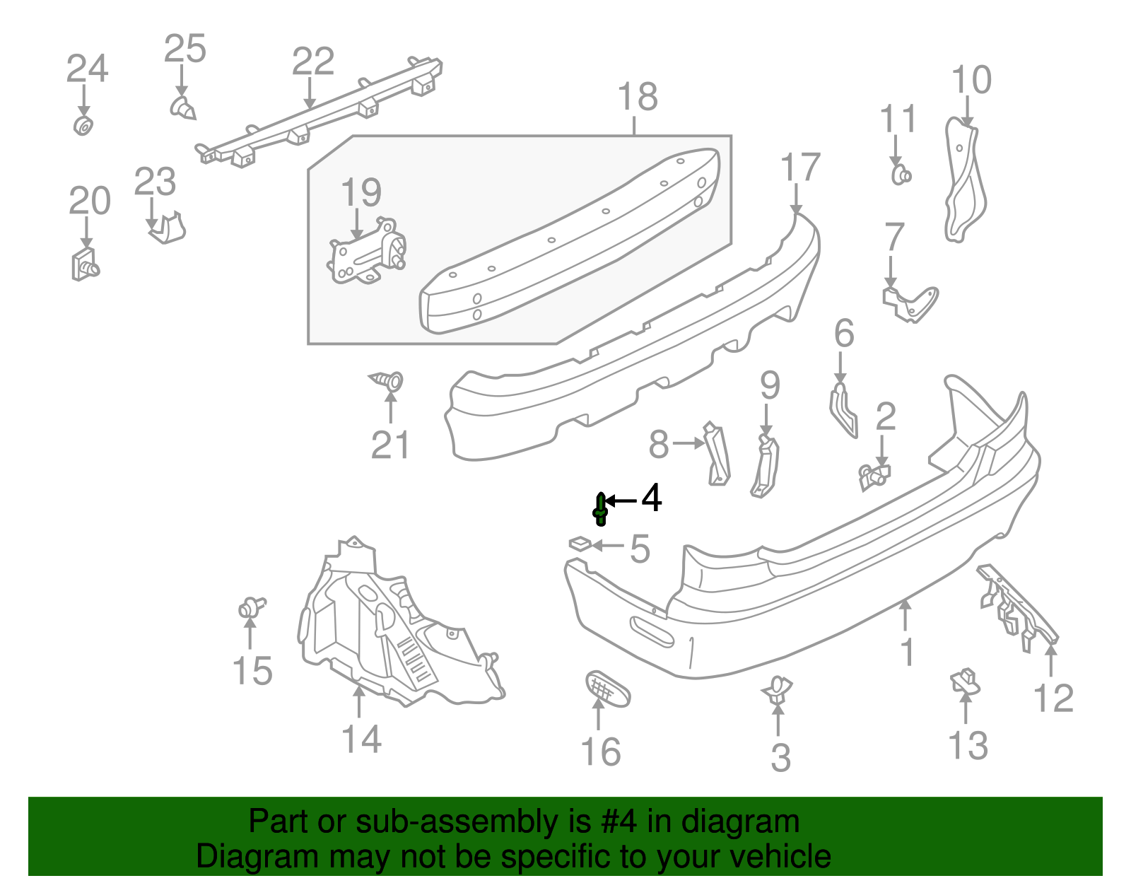 1995-2002 Mazda Millenia Bumper Cover Rivet KA39-50-795-4J | Mazda ...