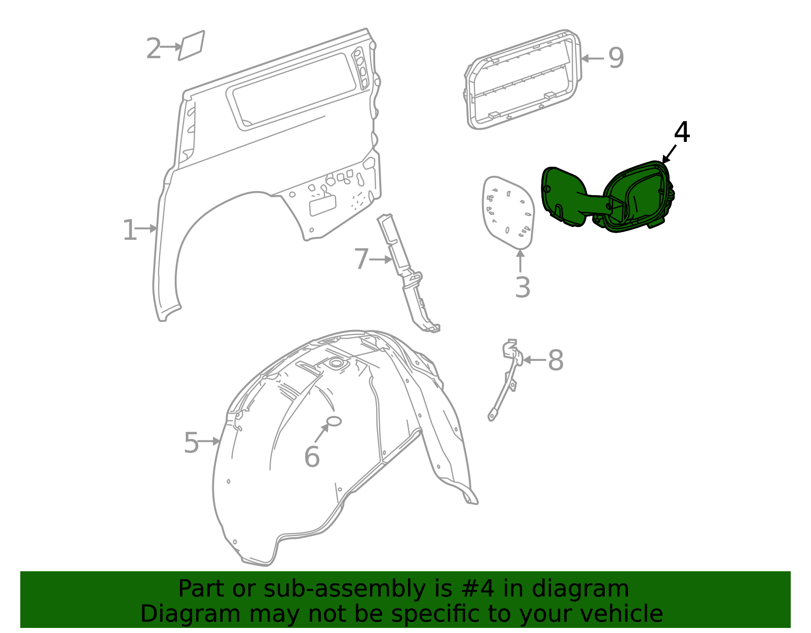 2021-2024 GM Fuel Pocket 86805359 | GM Parts Center
