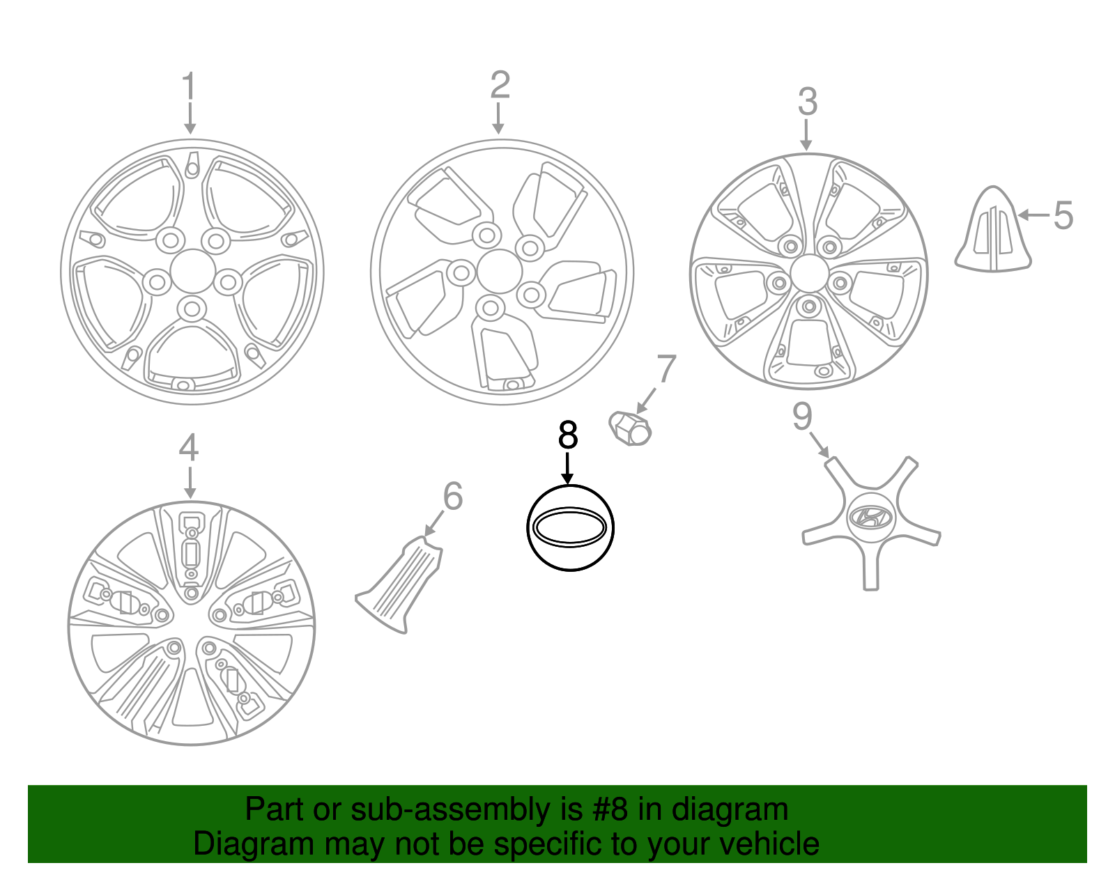 2017-2021 Hyundai Ioniq Center Cap 52960-G2000 | OEM Parts Online