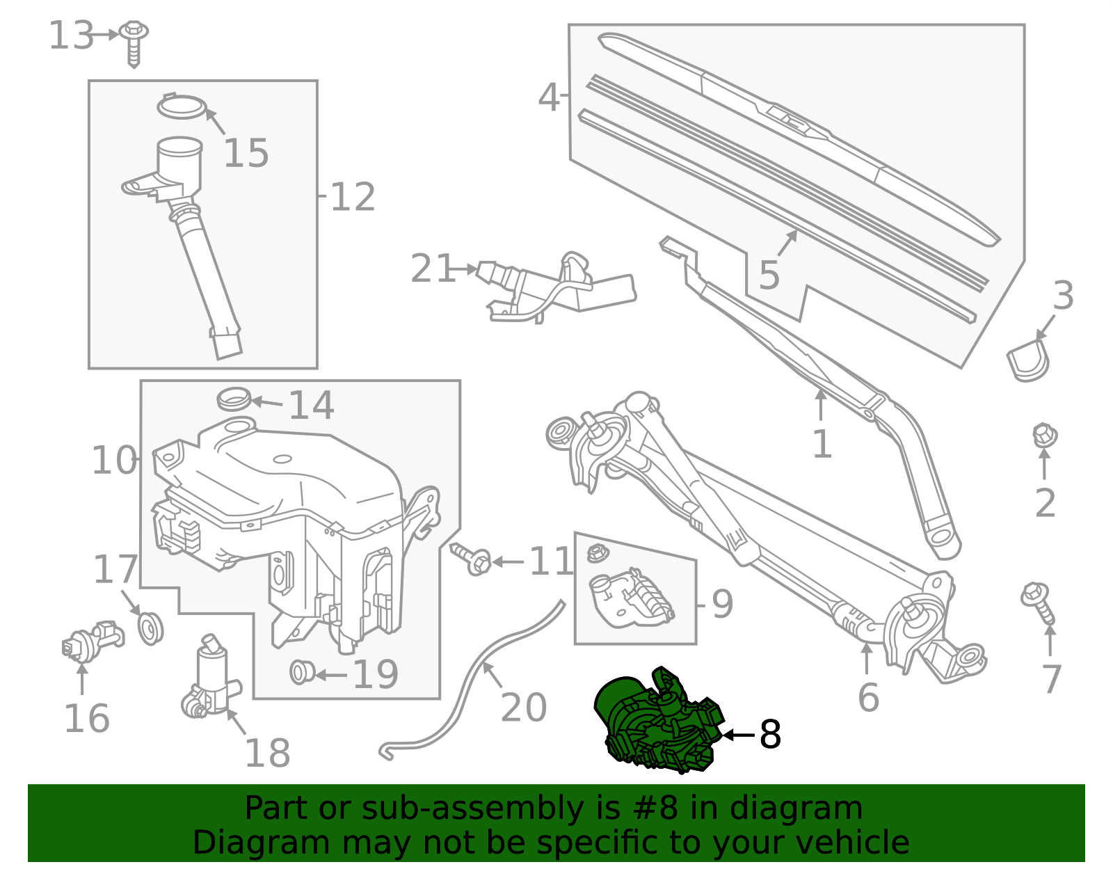 85110-0E100 - High-Quality Wiper Motor for 2020-2025 Toyota Highlander ...