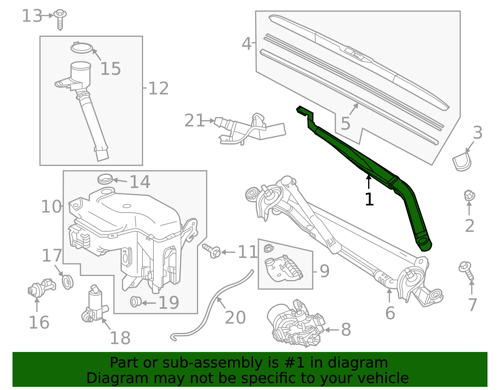 2020-2025 Toyota Highlander Wiper Arm 85211-0E090 | Toyota Parts Center