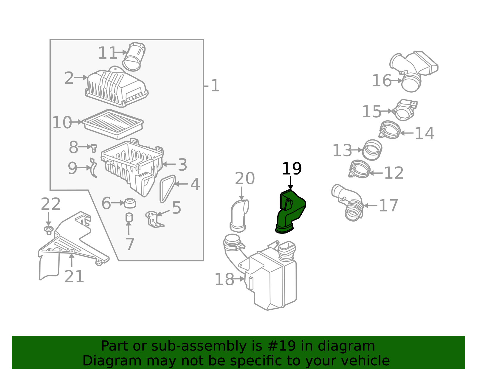 2004-2009 Kia Intake Duct 28211-2F000 | TascaParts.com