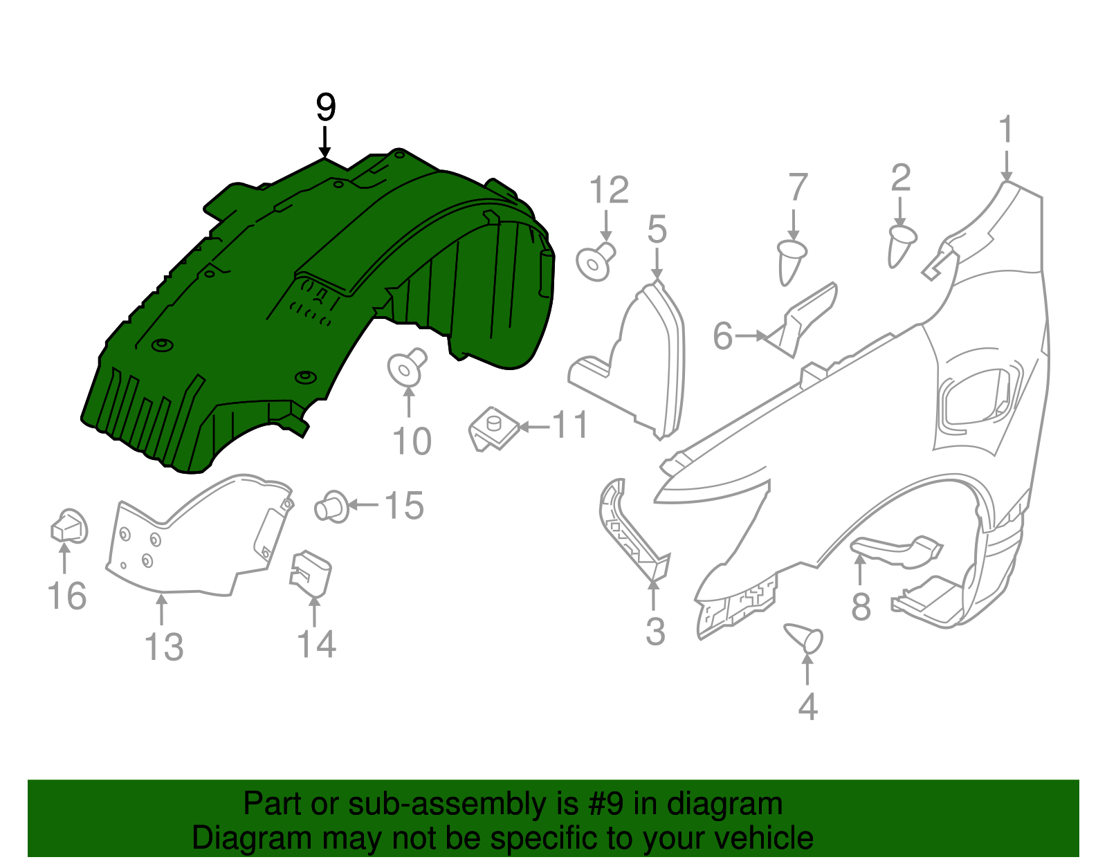 2016-2024 Nissan TITAN XD Fender Liner 63830-9FV0A | My Nissan Part