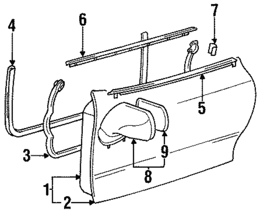 1993-1998 Toyota Supra Moulding Assembly, Front Door Belt, Left 75720 ...