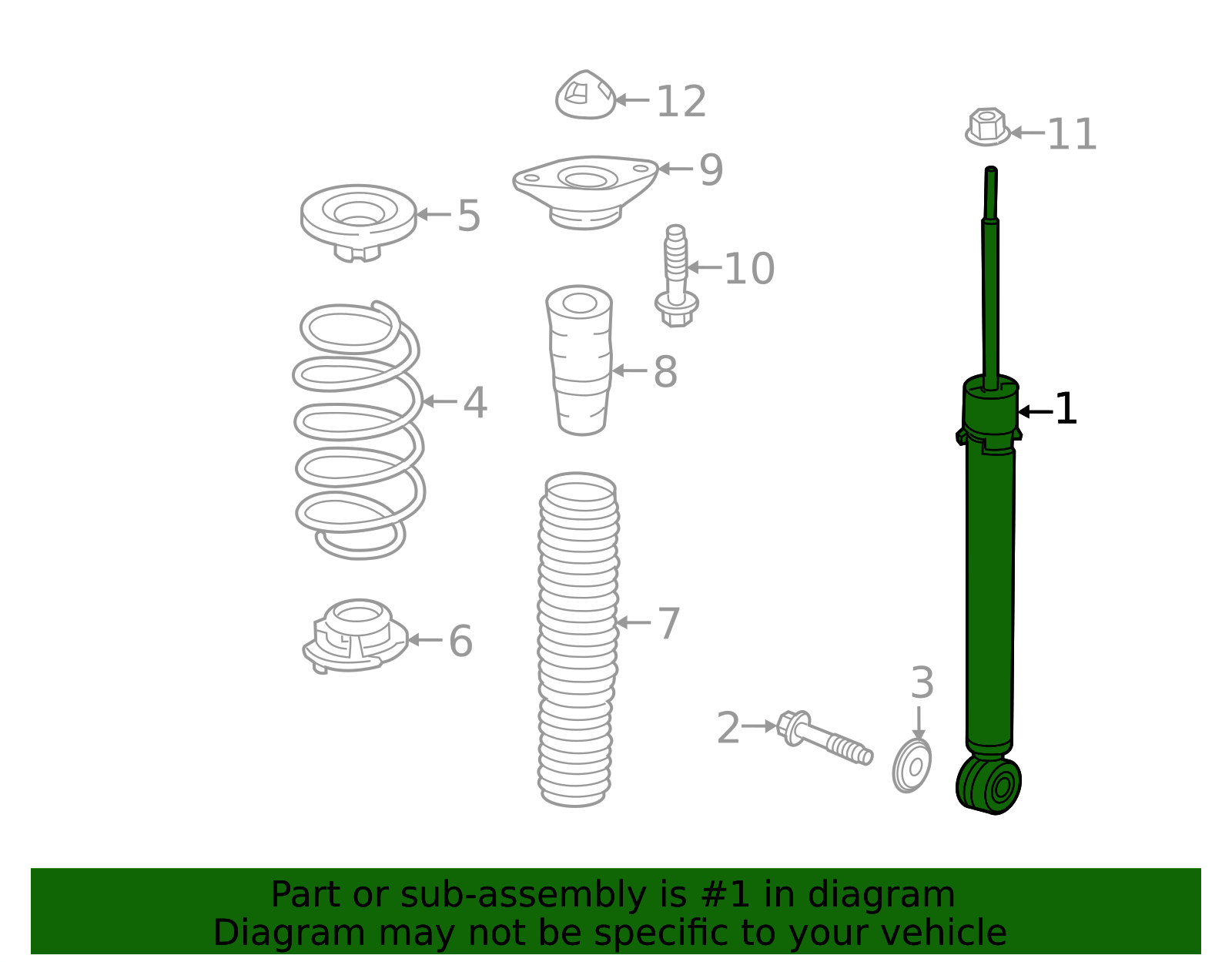52621-TVA-L92 - 2018-2022 Honda Accord - Shock Absorber Unit L Rear ...