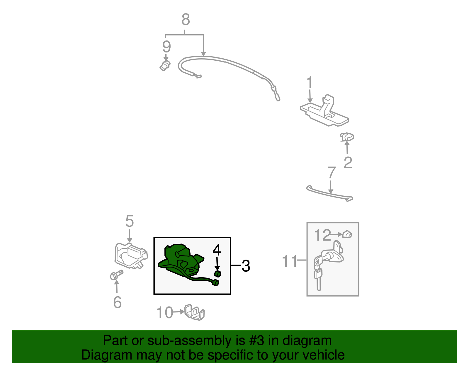 74801-SCV-A31 - Honda Lock 2007-2011 Honda Element | Performance Auto Parts