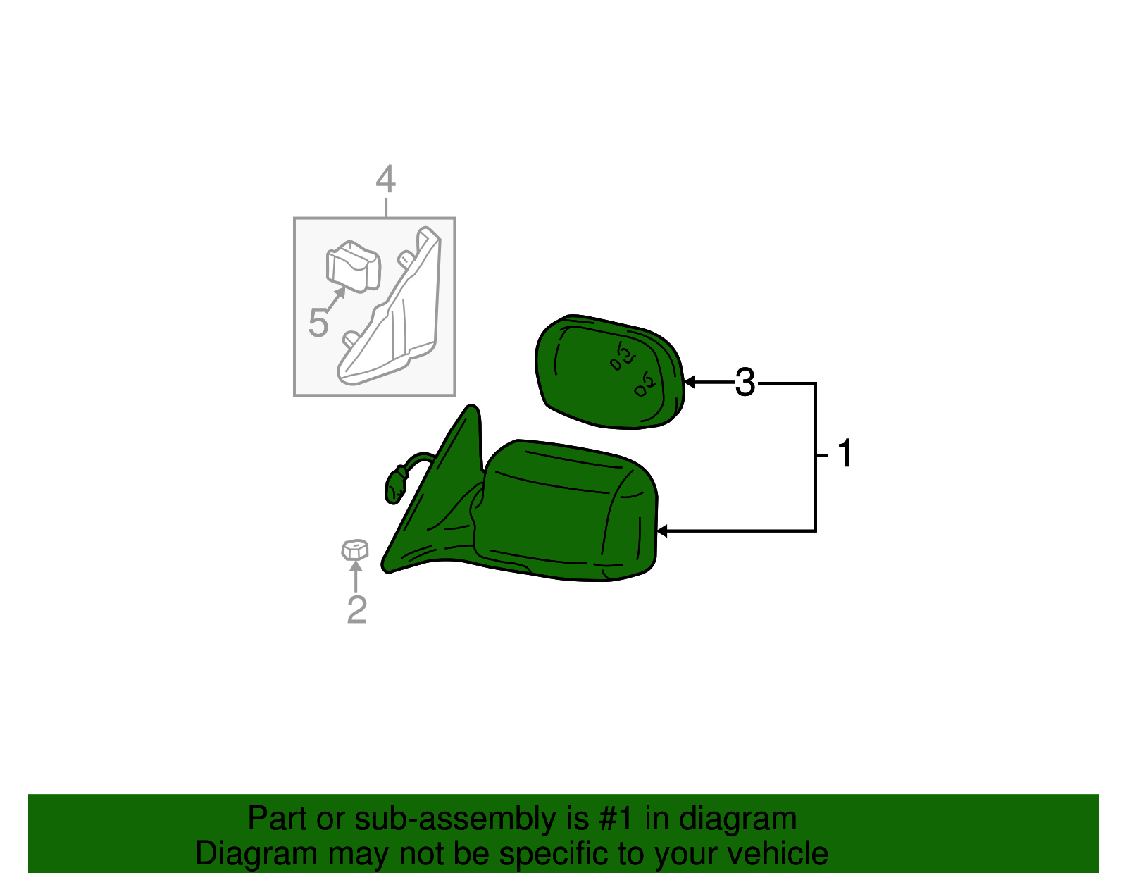 2002-2006 Toyota Camry Mirror Assembly Right PASSENGER SIDE 87910-33500 ...