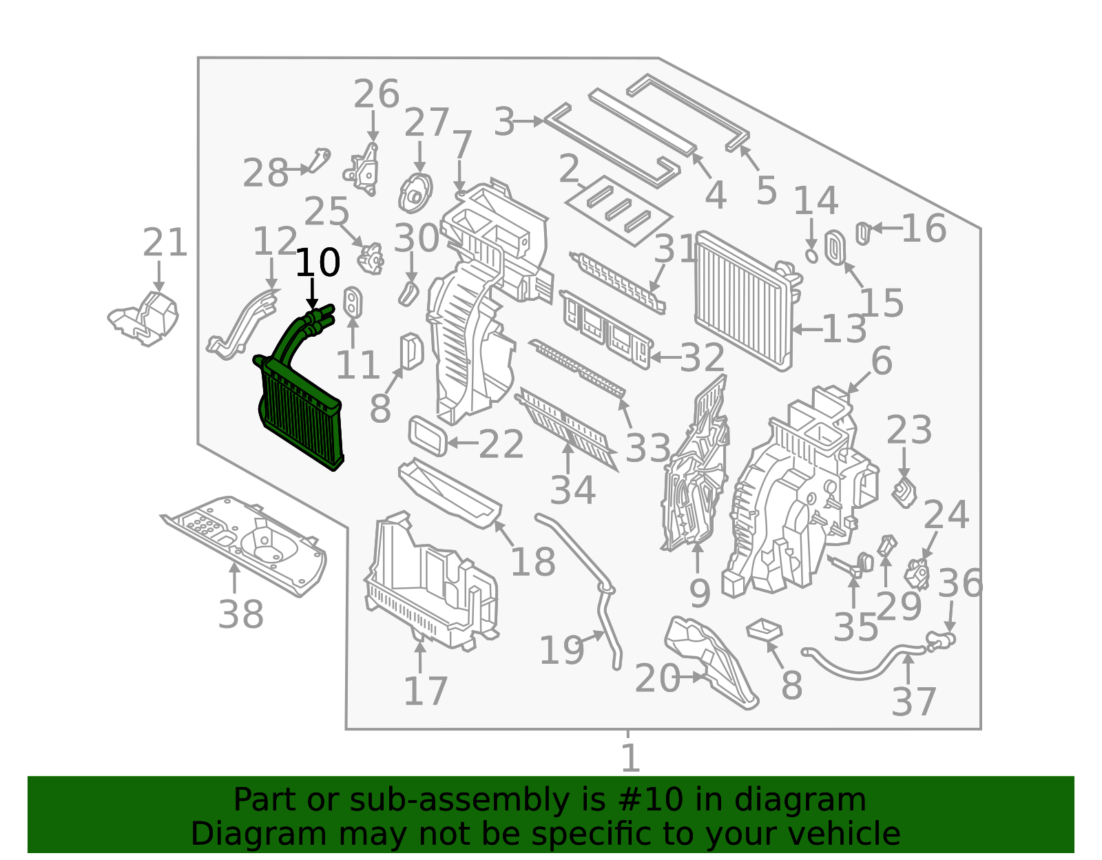 2015-2020 Kia Sorento Heater Core 97138-C6000 | TascaParts.com