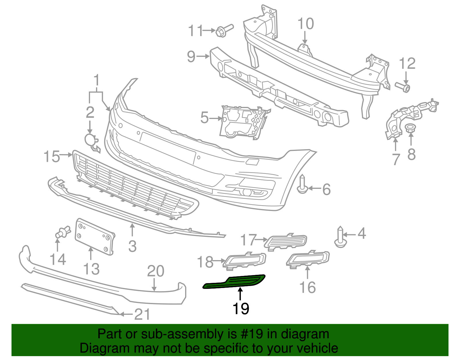 5GM-854-662-RYP - Outer Grille 2015-2017 Volkswagen | Wolfsburg Parts ...