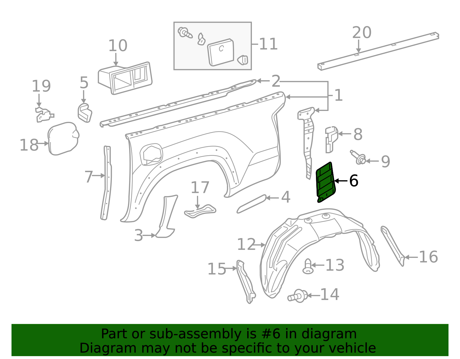 65416-04010 - Truck Bed Panel Reinforcement 2005-2023 Toyota Tacoma ...