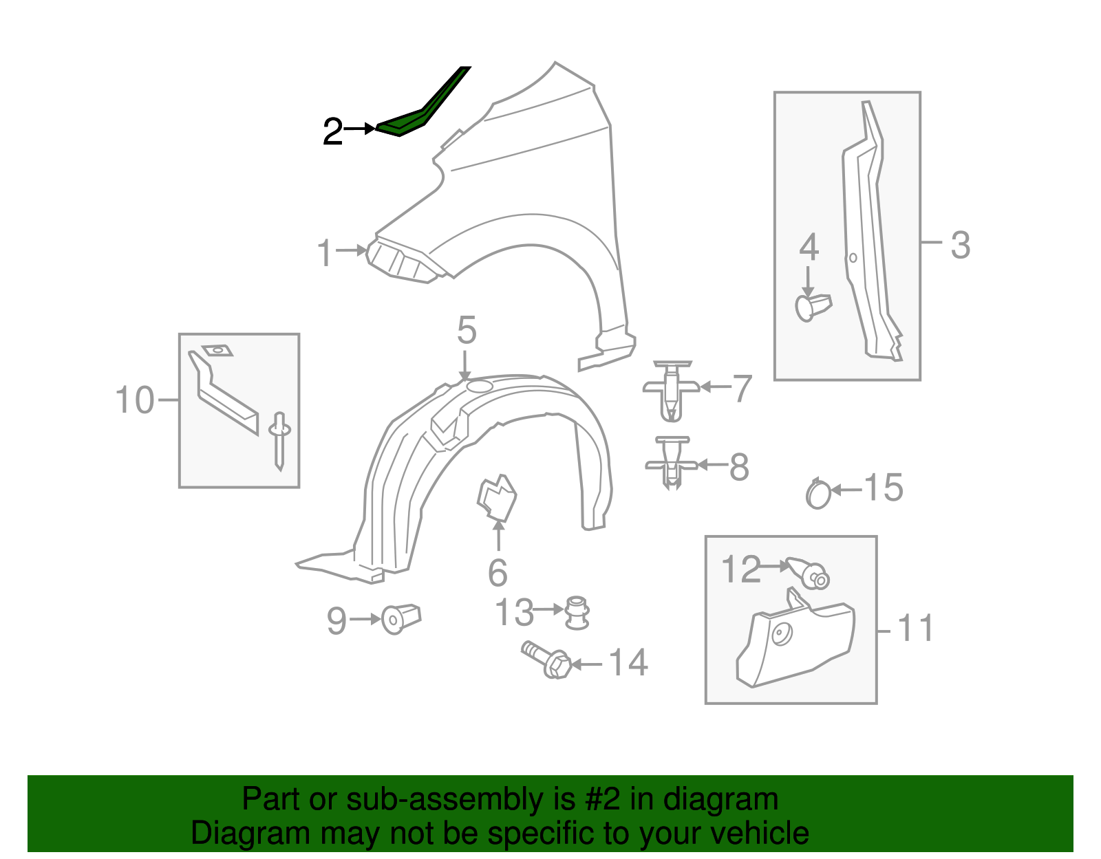 2008-2014 Scion xD Fender Seal 53867-52120 | Toyota Parts Center