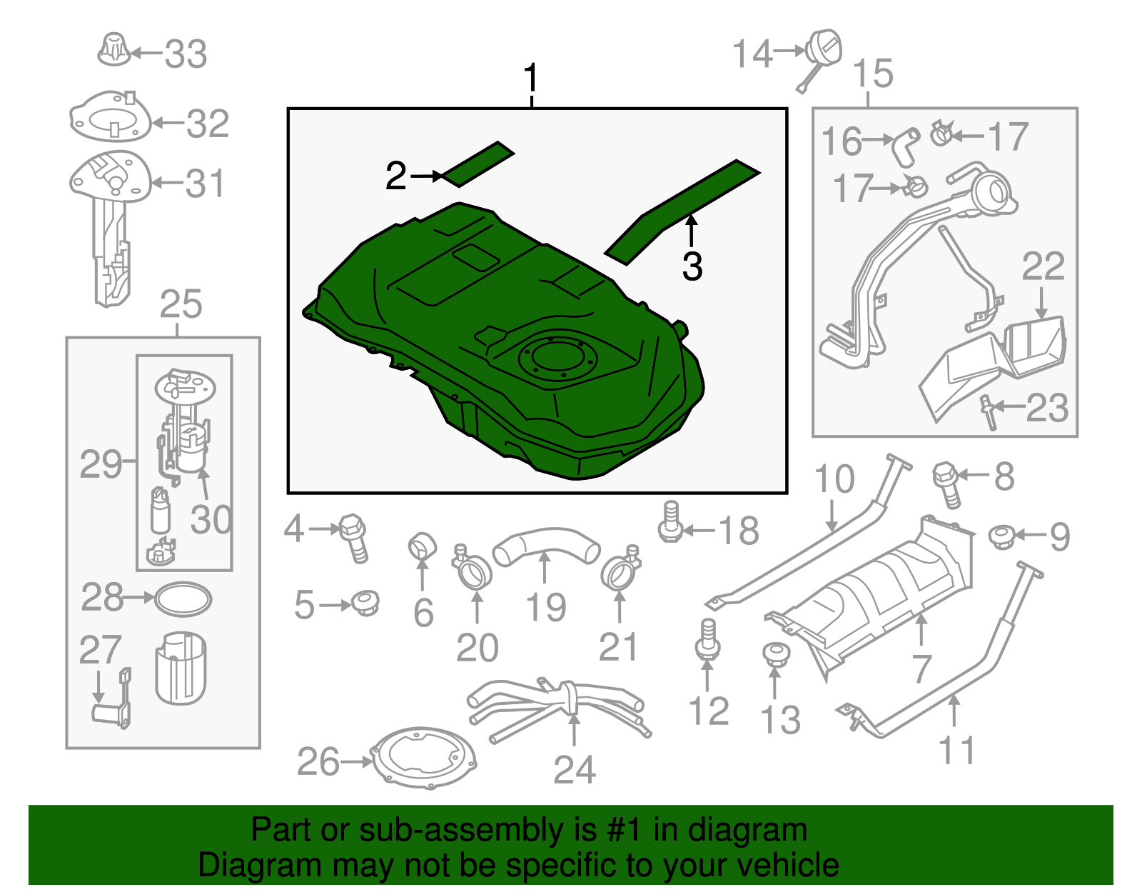 2011-2012 Mitsubishi Outlander Sport Fuel Tank Assembly 1700B140 ...