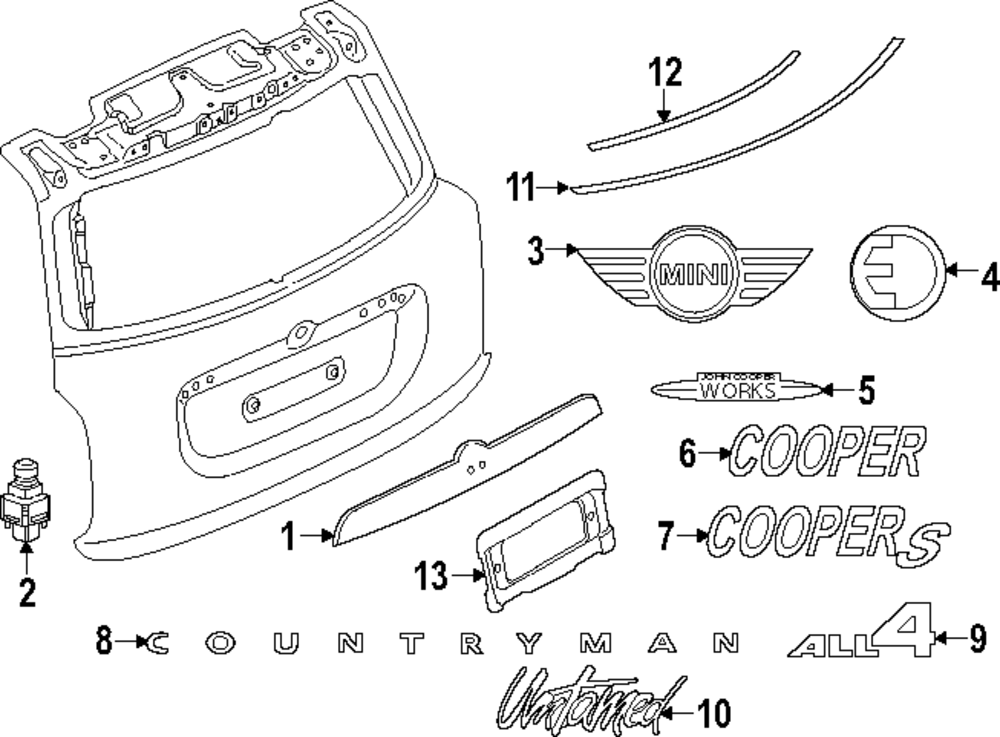 51-13-7-389-451 - Molding Retainer Strip 2017-2024 Mini Cooper ...