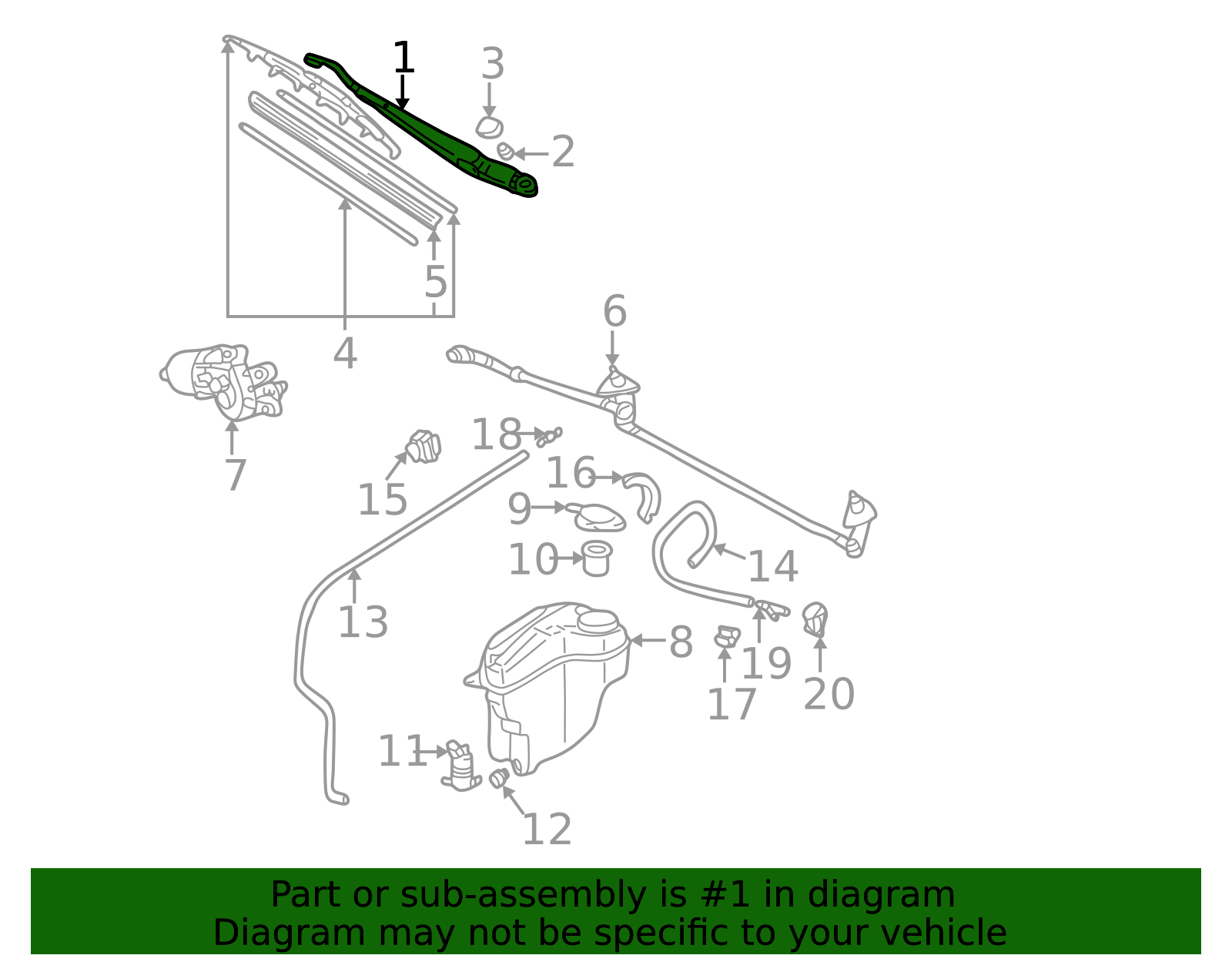 85221-02040 - Wiper Arm 1993-2002 Toyota Corolla | Norm Reeves Toyota ...