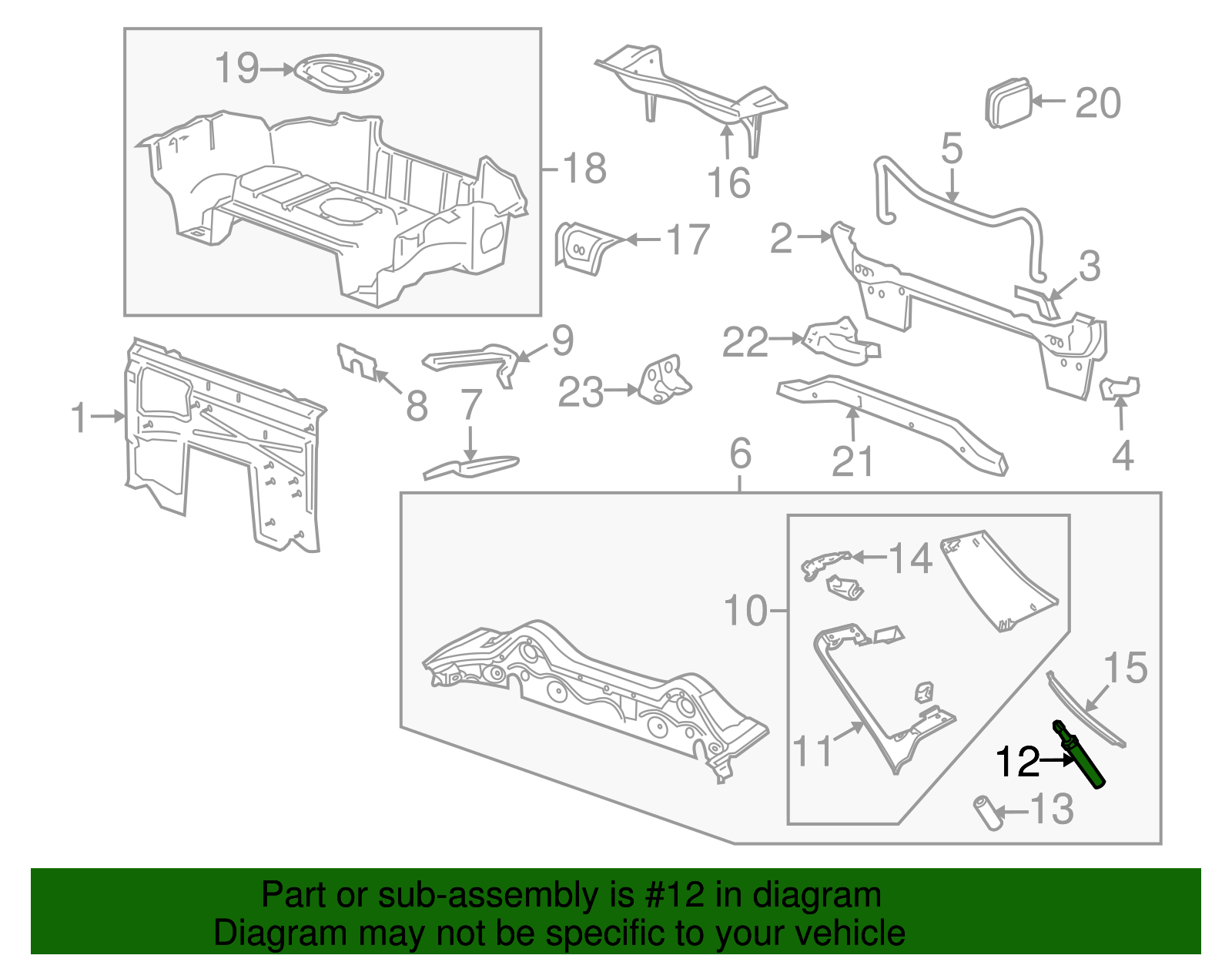 15244121 - 2006-2010 GM - Folding Top Operating Mechanism Access Door ...