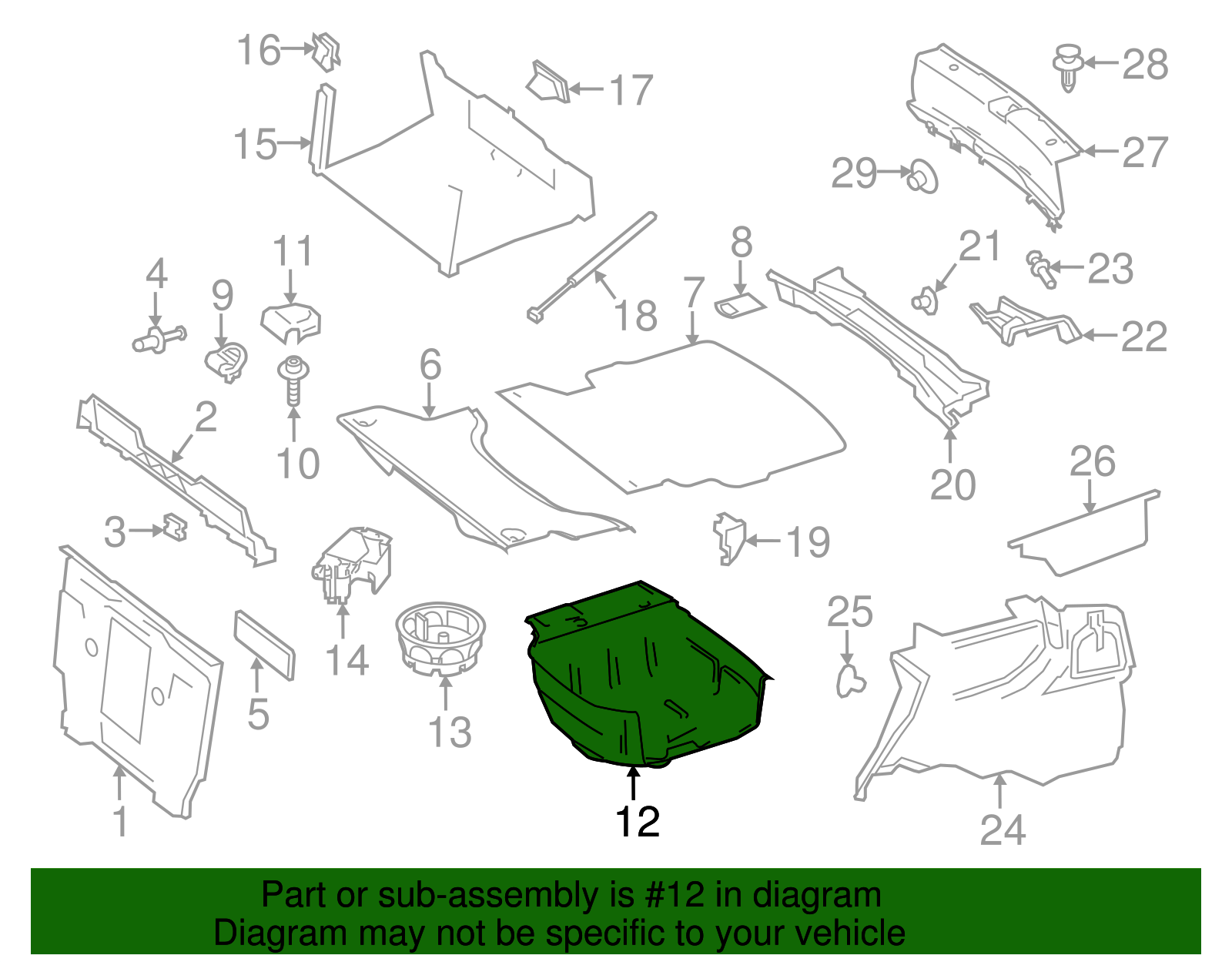 207-690-56-00 - Spare Tire Panel 2011-2017 Mercedes-Benz | Mercedes ...