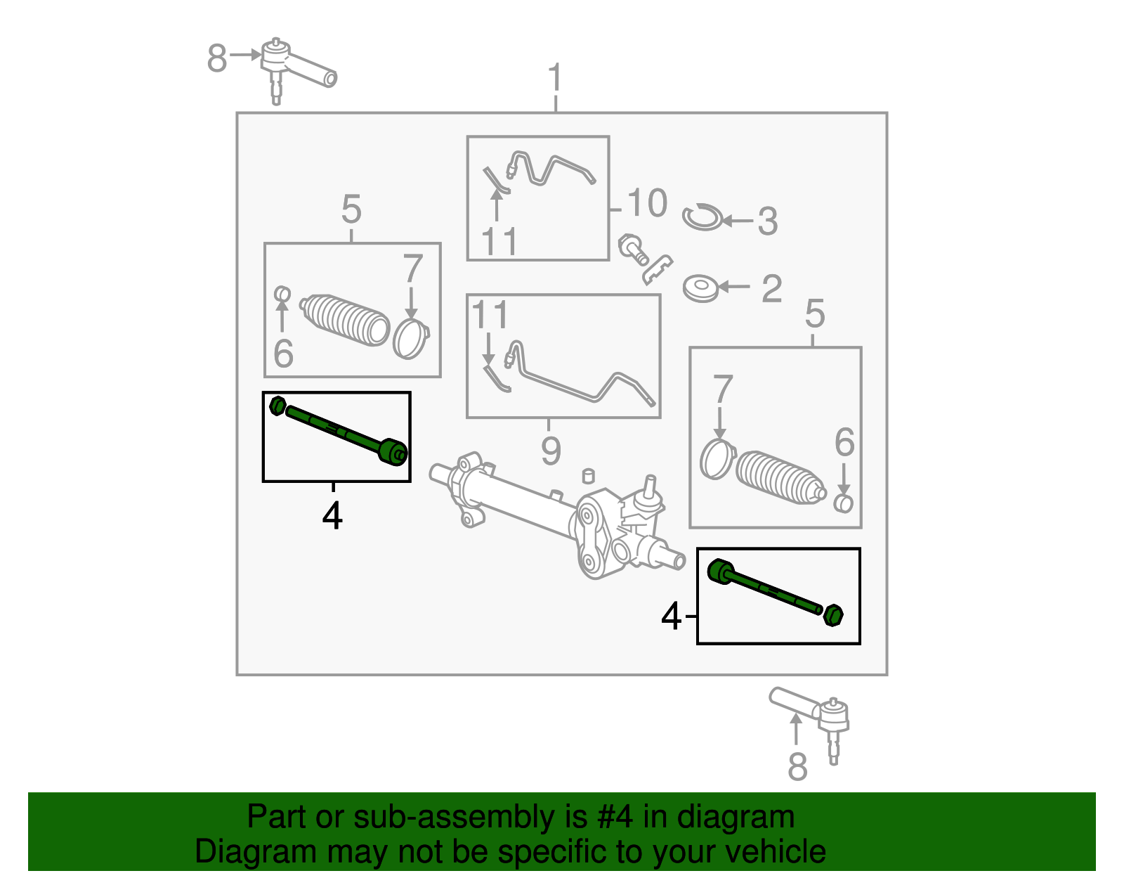 2007-2014 GM Steering Linkage Inner Tie Rod Kit 19178561 GM ...