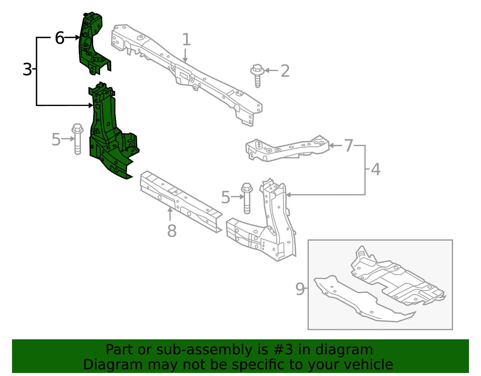 62520-6JF0A - Radiator Support Side Panel 2021-2024 Nissan Armada ...
