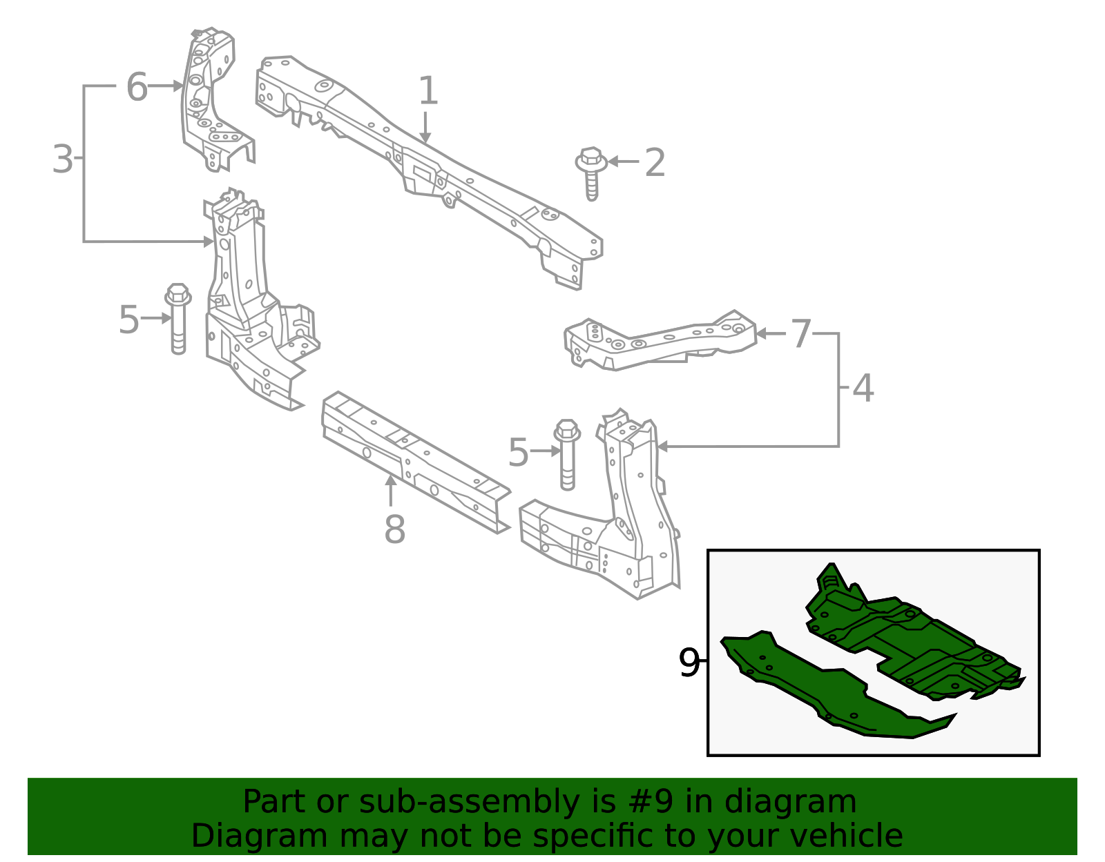 2017-2024 Nissan Armada Radiator Support Splash Shield 50810-1LA1A | My ...