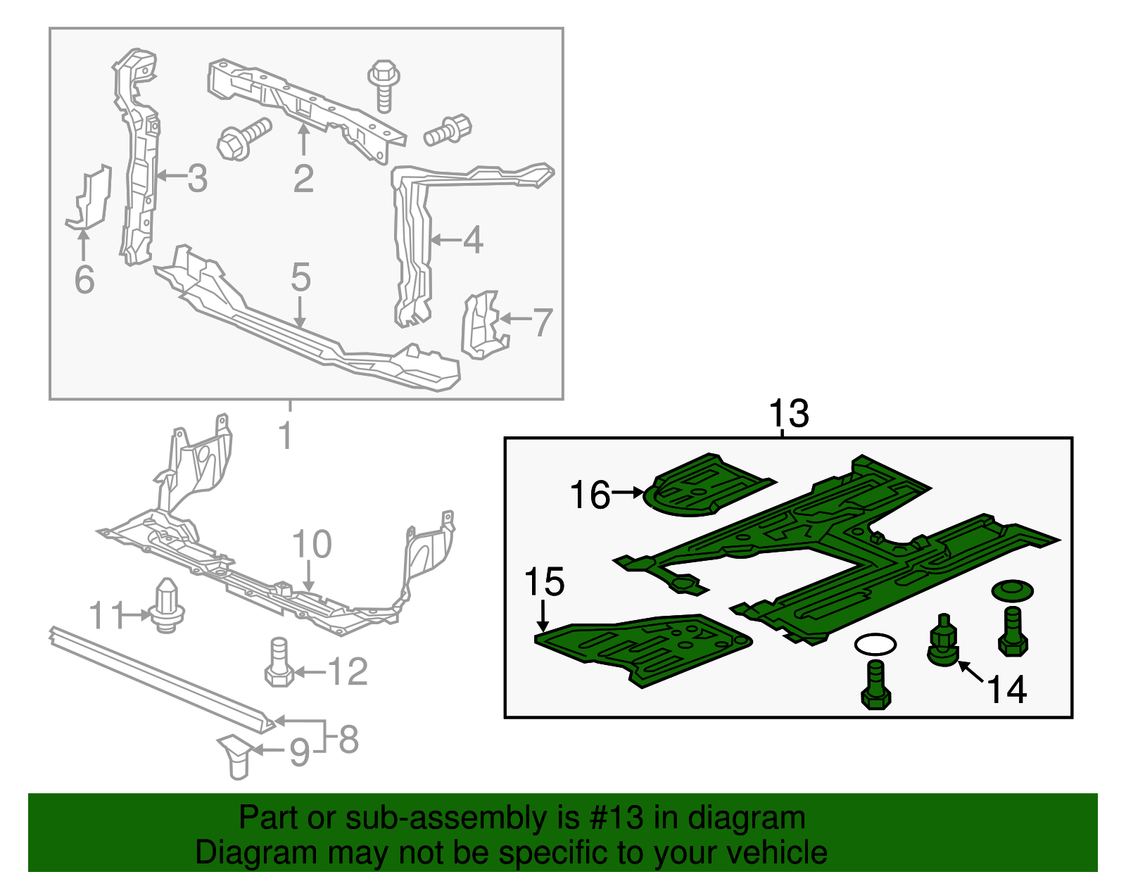 74110-TR2-A10 - Honda Radiator Support Splash Shield 2012 Honda Civic ...