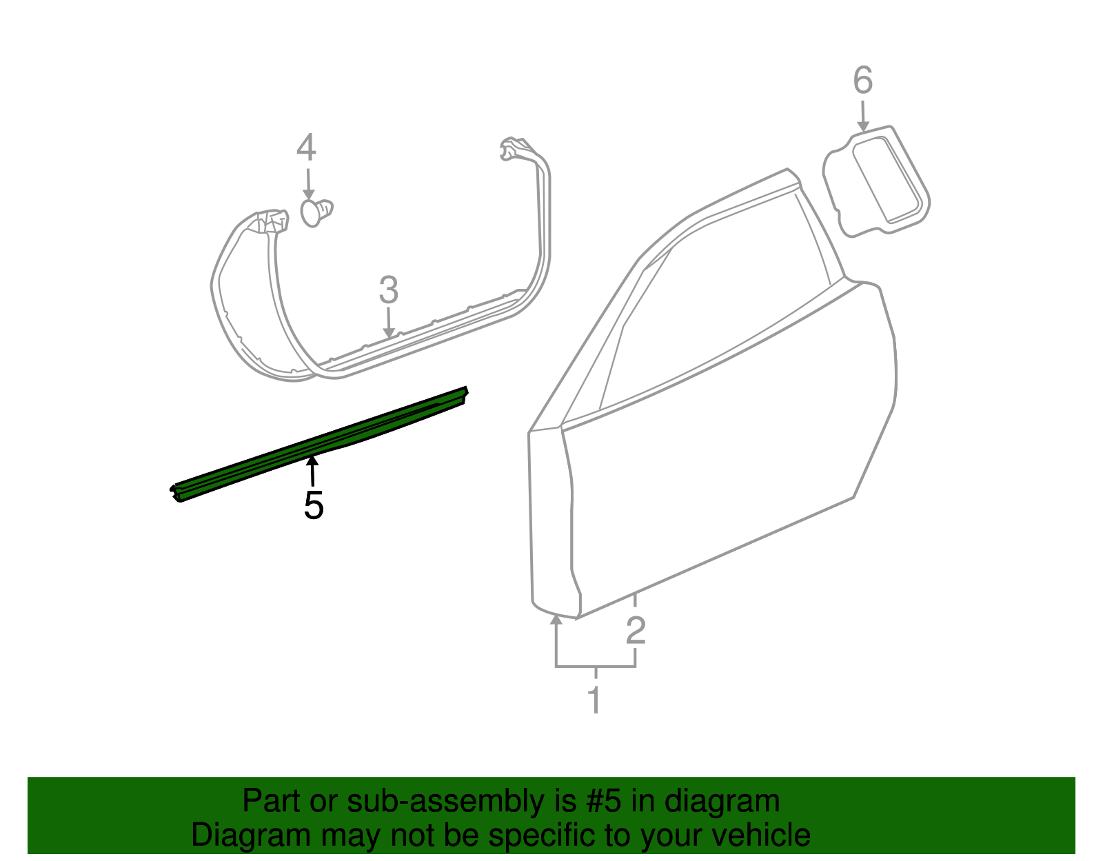 2005-2013 Chevrolet Corvette Driver Side Front Door Window Outer ...