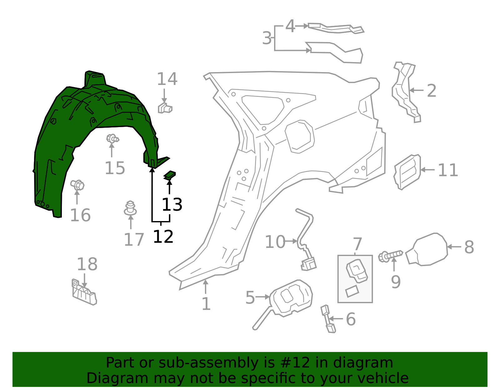 74541-TVA-A00 - Fender R Rear (Inner) - 2018 2019 Honda Accord | Honda ...