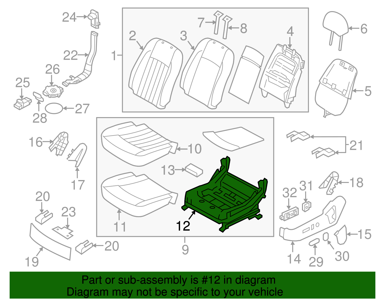 88500-3M521 - Seat Adjuster - 2013 2014 Hyundai Genesis | World OEM ...