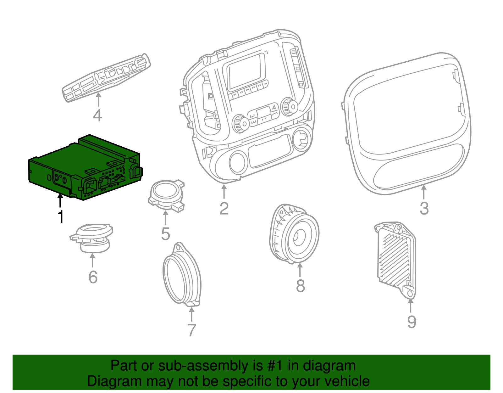 2016-2018 GM Radio Control Unit 84278545 | GM Parts Center
