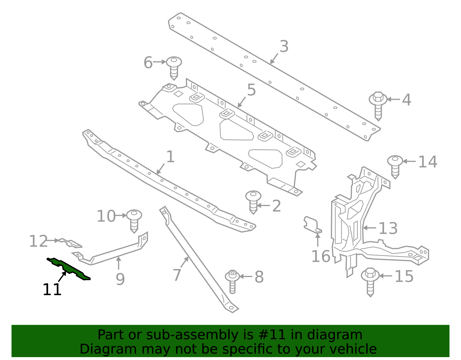 51648494257 - Bumper Cover Reinforcement Bracket (51-64-8-494-257 ...