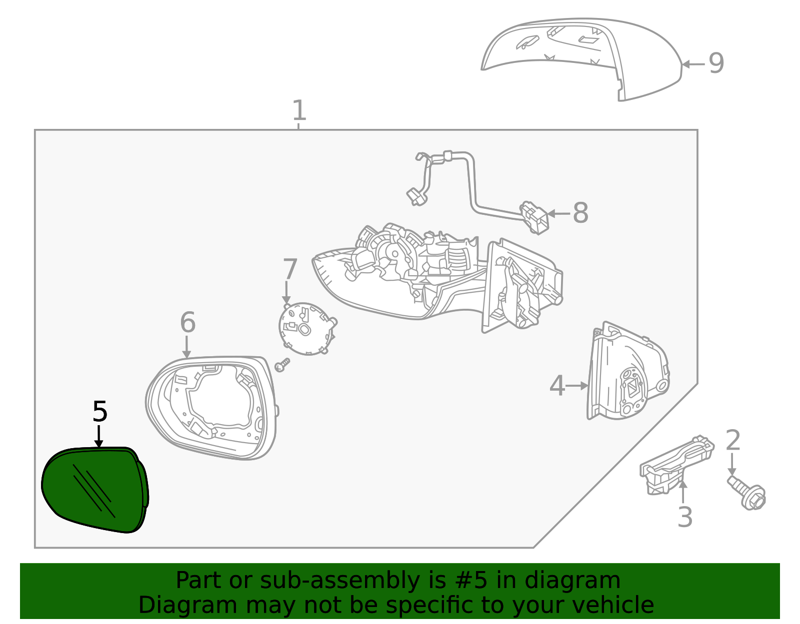 42725560 - Passenger Side Door Mirror with Glass and Backing Plate 2021 ...