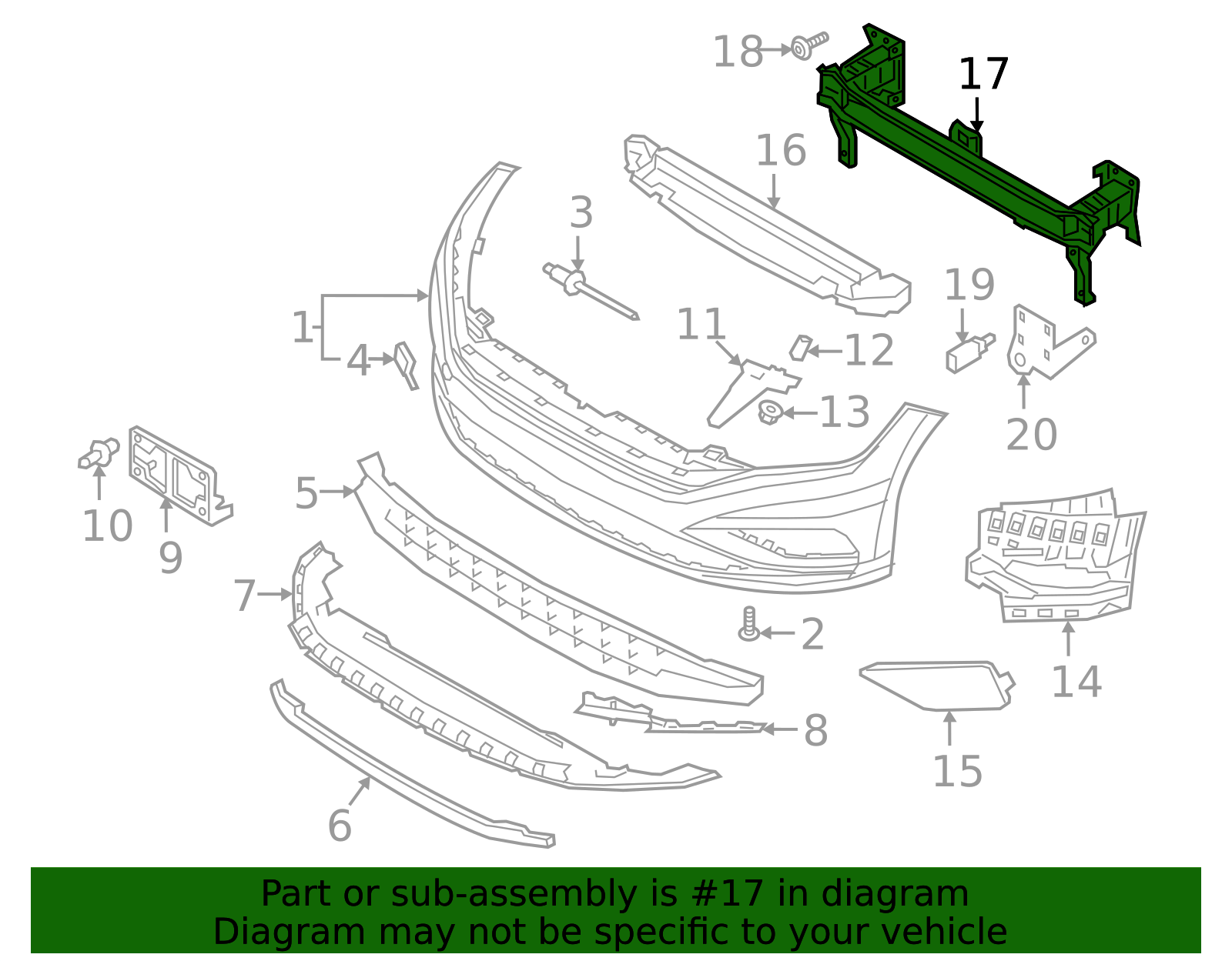 2019-2021 Volkswagen Jetta Impact Bar 17A-807-109-R | OEM Parts Online