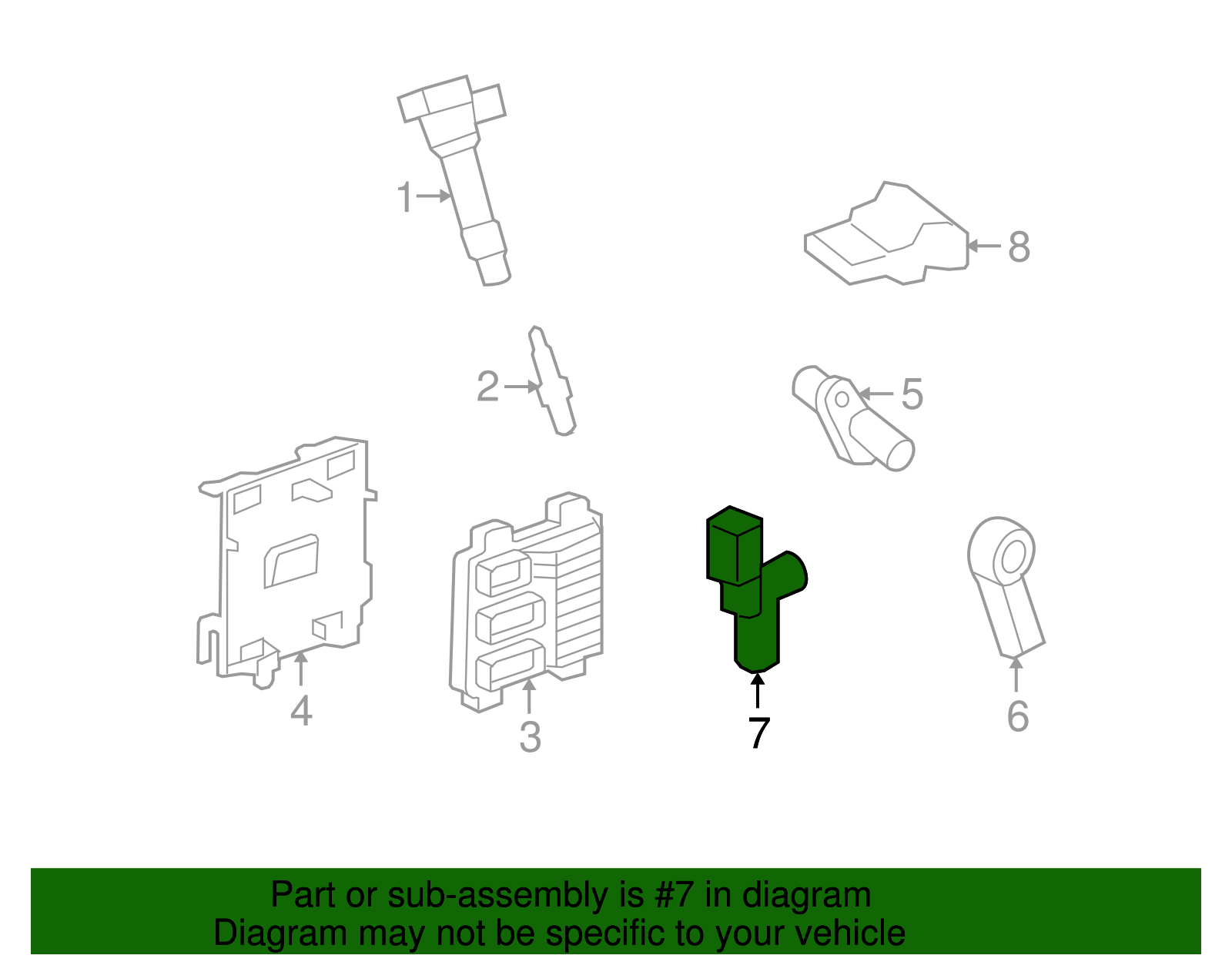 2010-2025 GM Engine Camshaft Position Sensor 12684186 GM ...