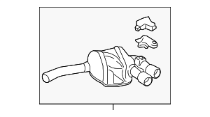 2015-2018 Porsche Macan Rear Muffler 95B-253-600-HY | Sunset Porsche Parts