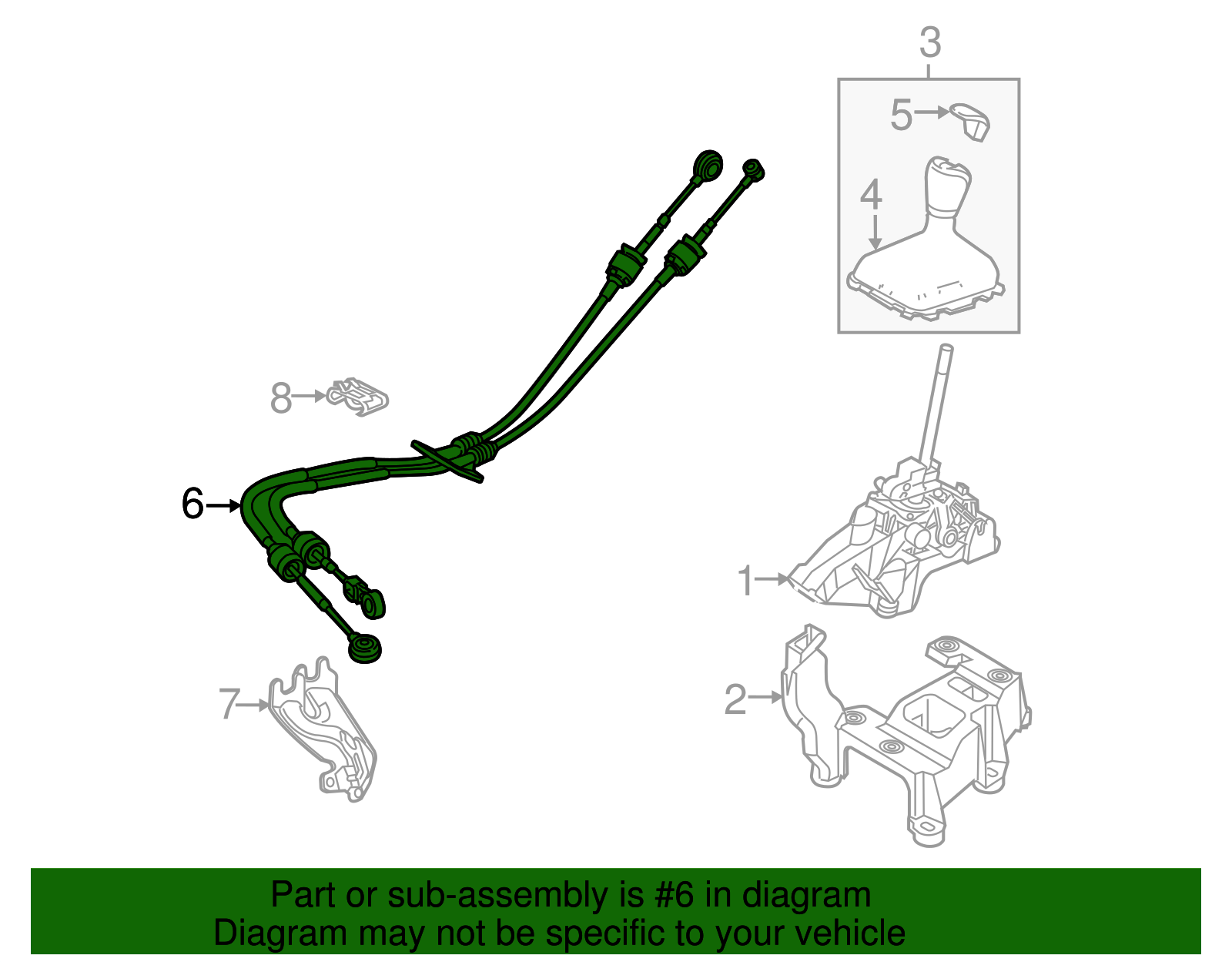 BV6Z-7E395-AF - Shift Control Cable 2012-2013 Ford Focus | Group 1 Auto ...