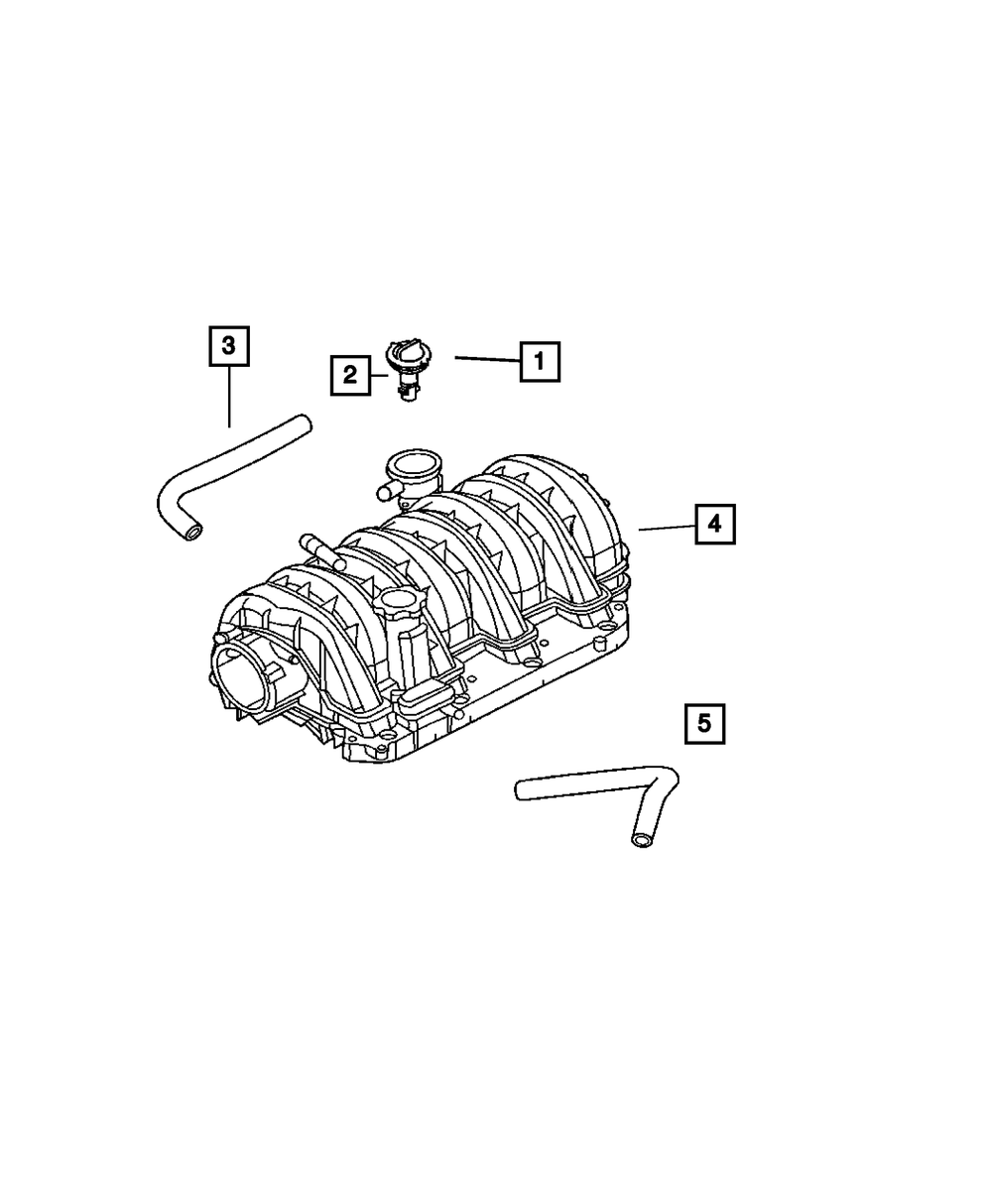 2005-2008 Mopar Cylinder Head To Intake Manifold PCV Hose 4591961AB ...