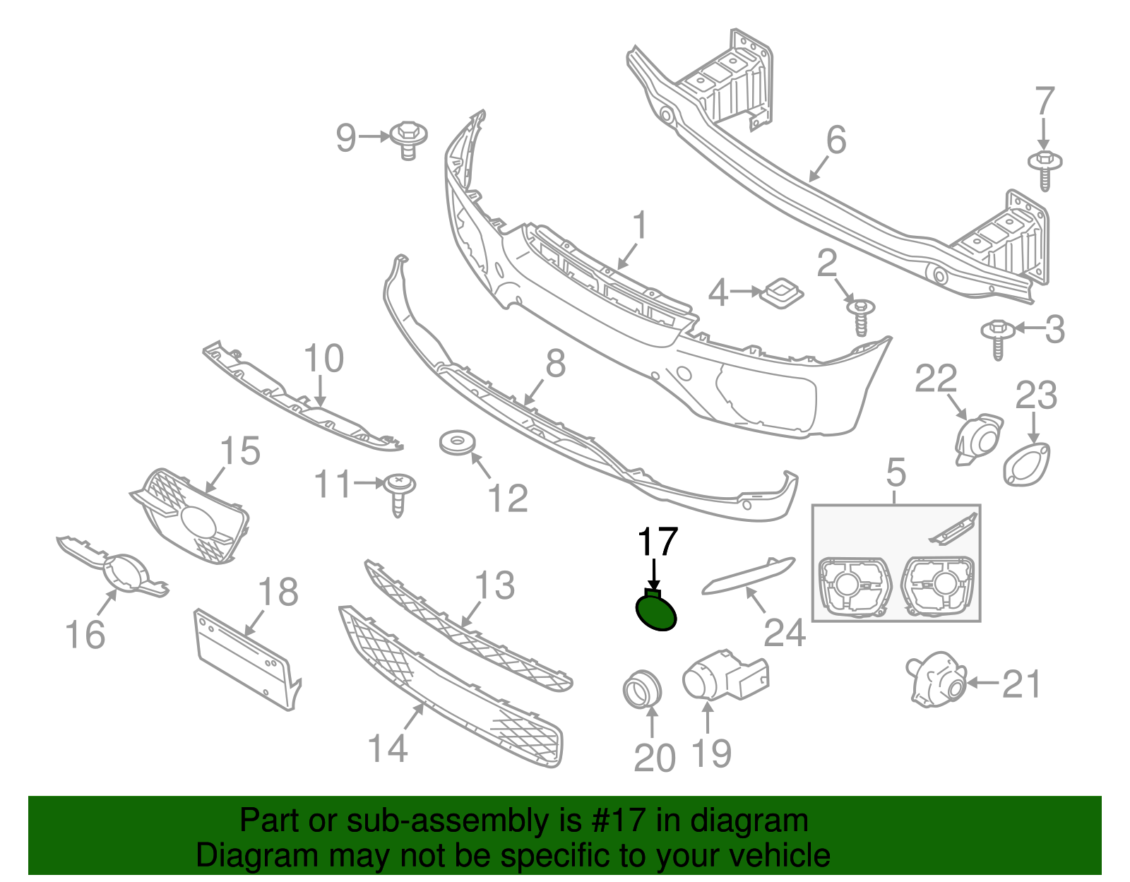 51117074459 - 2008-2014 BMW X6 Tow Bracket Cover (51-11-7-074-459 ...