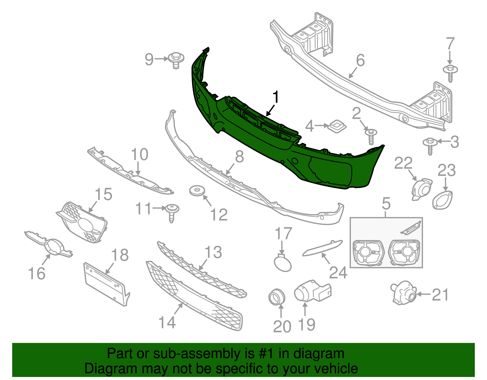 51117245405 - 2008-2014 BMW X6 Bumper Cover (51-11-7-245-405) | BMW of ...