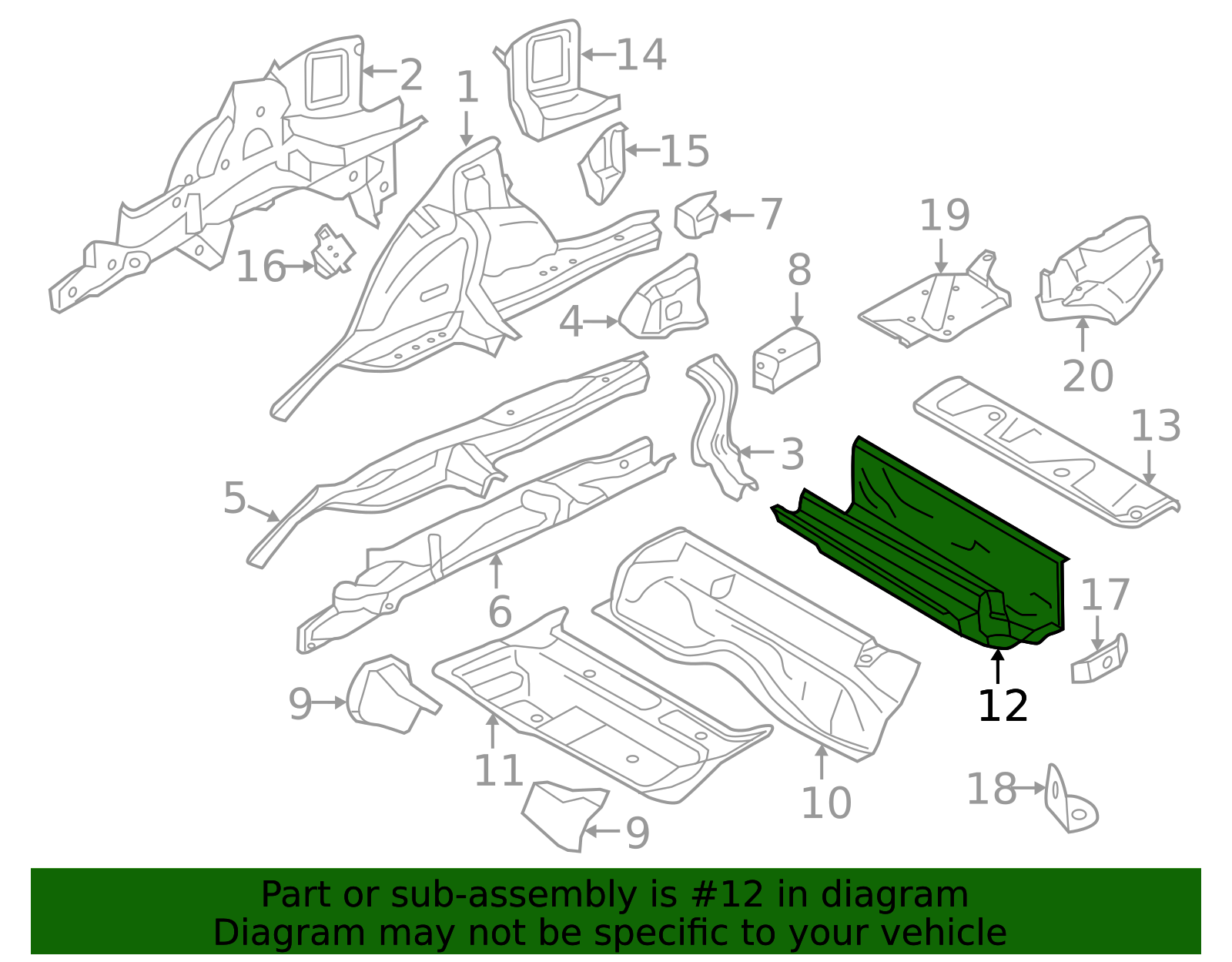 2012-2020 BMW | Floor Pan | 41007297911 | BMW OEM Parts Store
